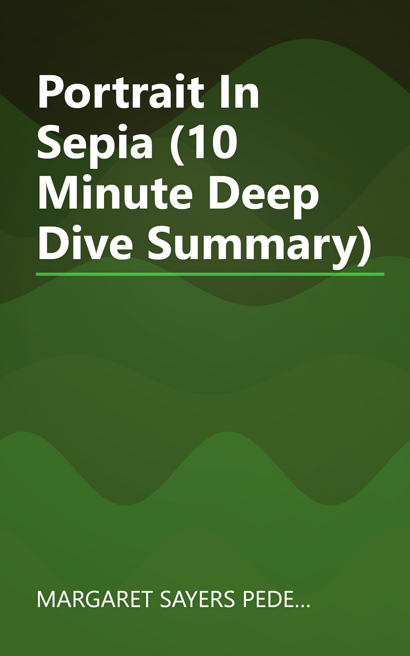 Portrait In Sepia (10 Minute   Deep Dive Summary) book cover