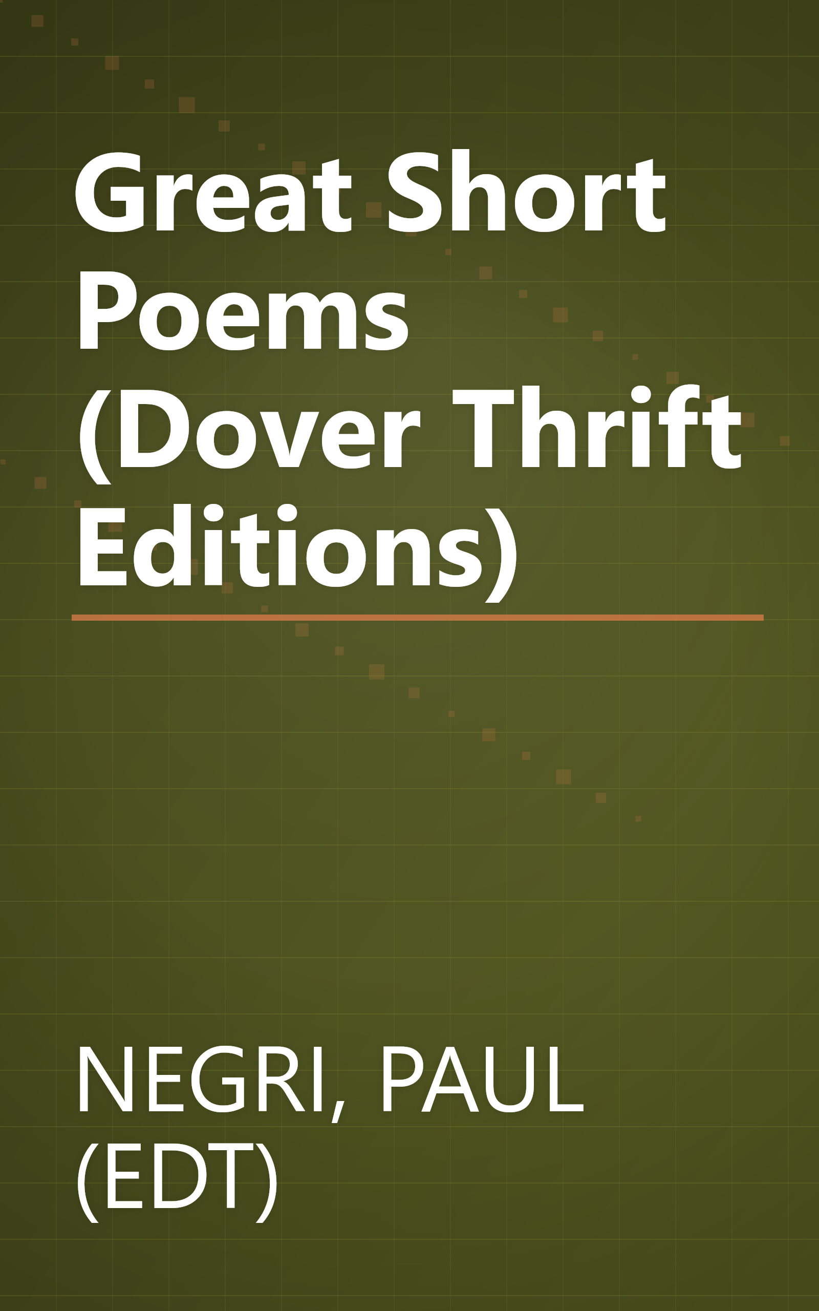 Great Short Poems (Dover Thrift Editions) book cover