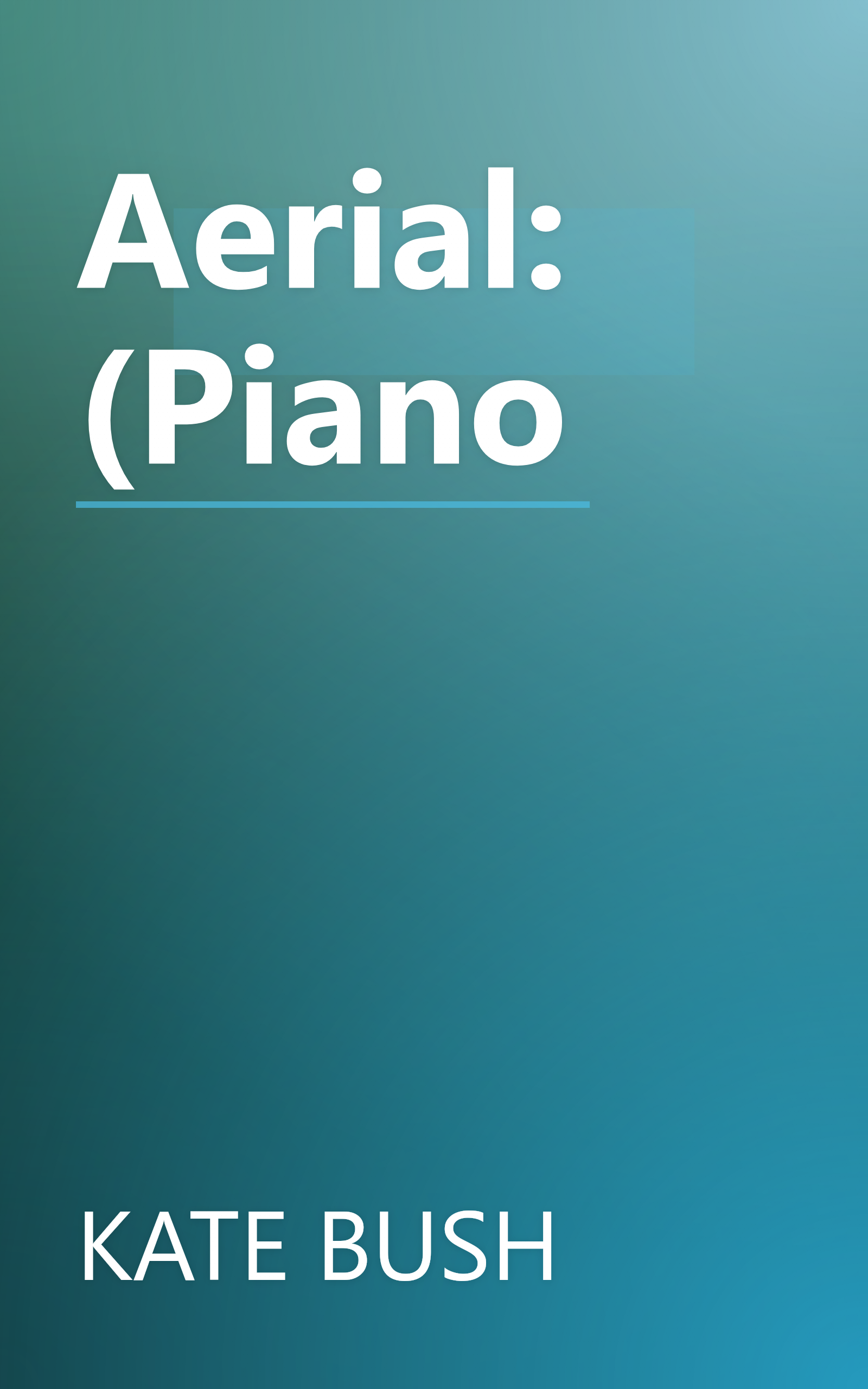 Aerial: (Piano book cover