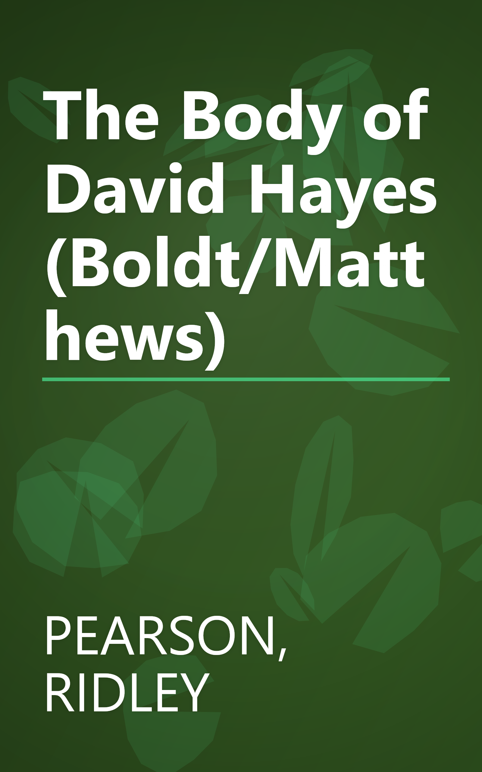 The Body of David Hayes (Boldt/Matthews) book cover