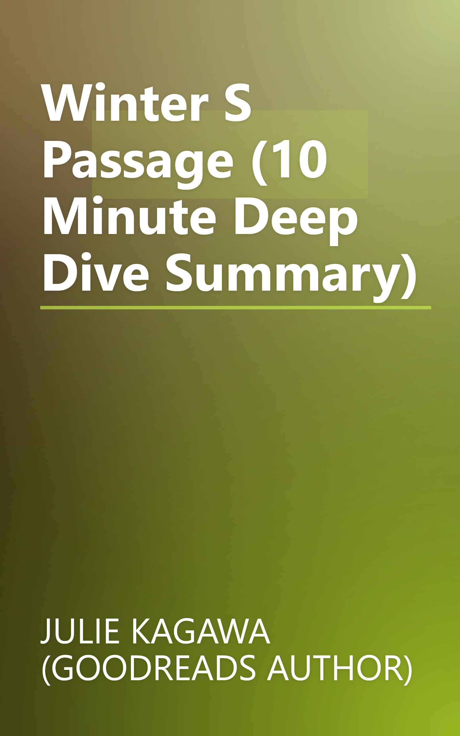 Winter S Passage (10 Minute   Deep Dive Summary) book cover