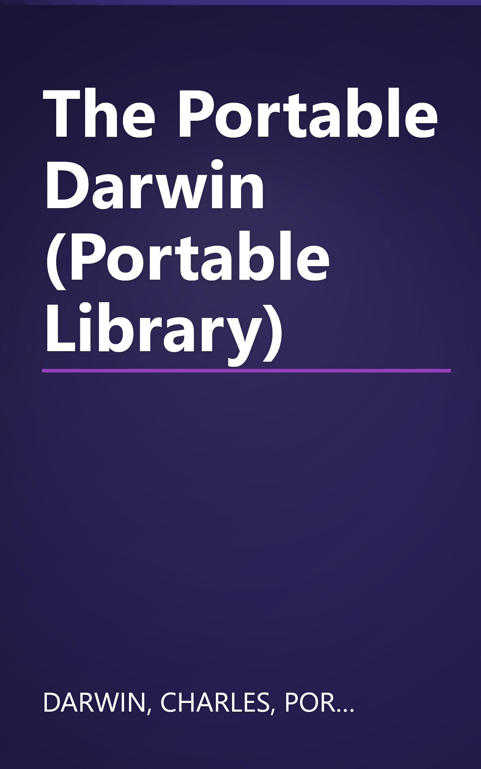 The Portable Darwin (Portable Library) book cover
