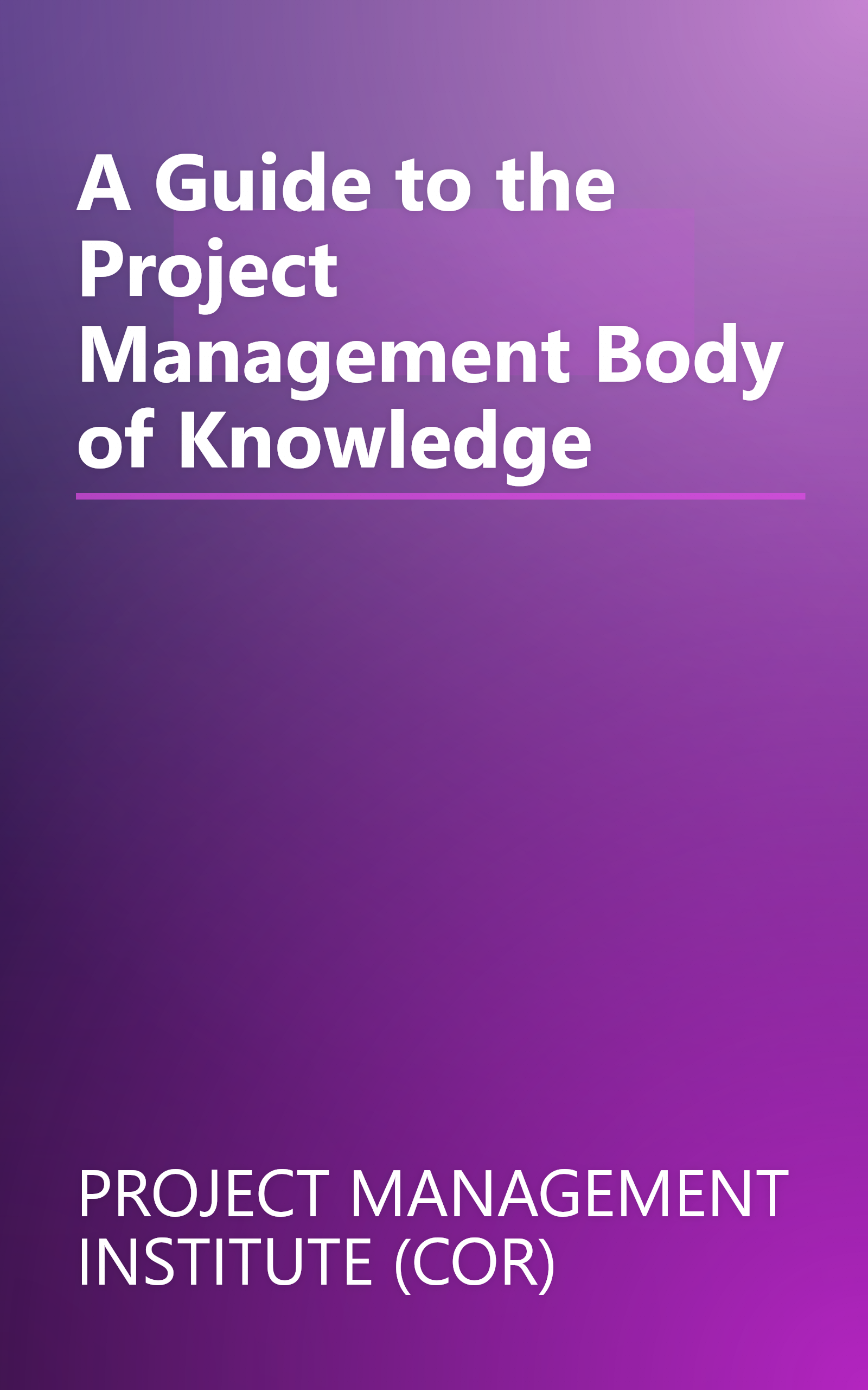 A Guide to the Project Management Body of Knowledge book cover