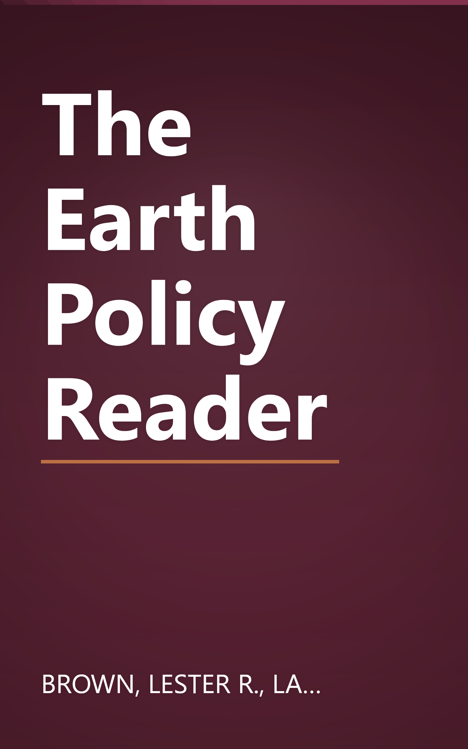 The Earth Policy Reader book cover