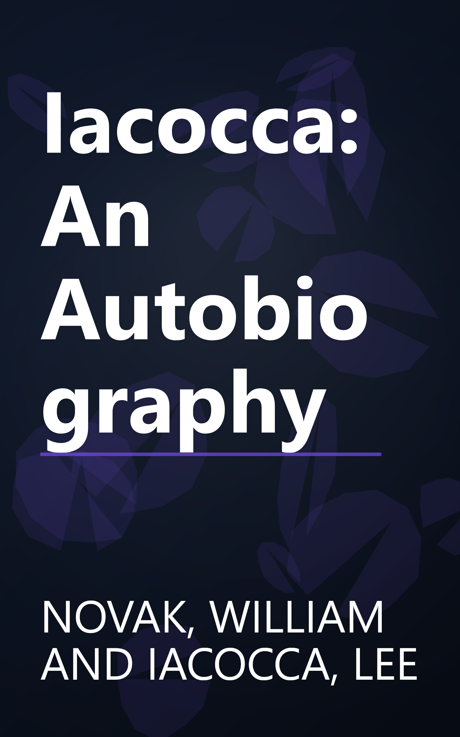 Iacocca: An Autobiography book cover