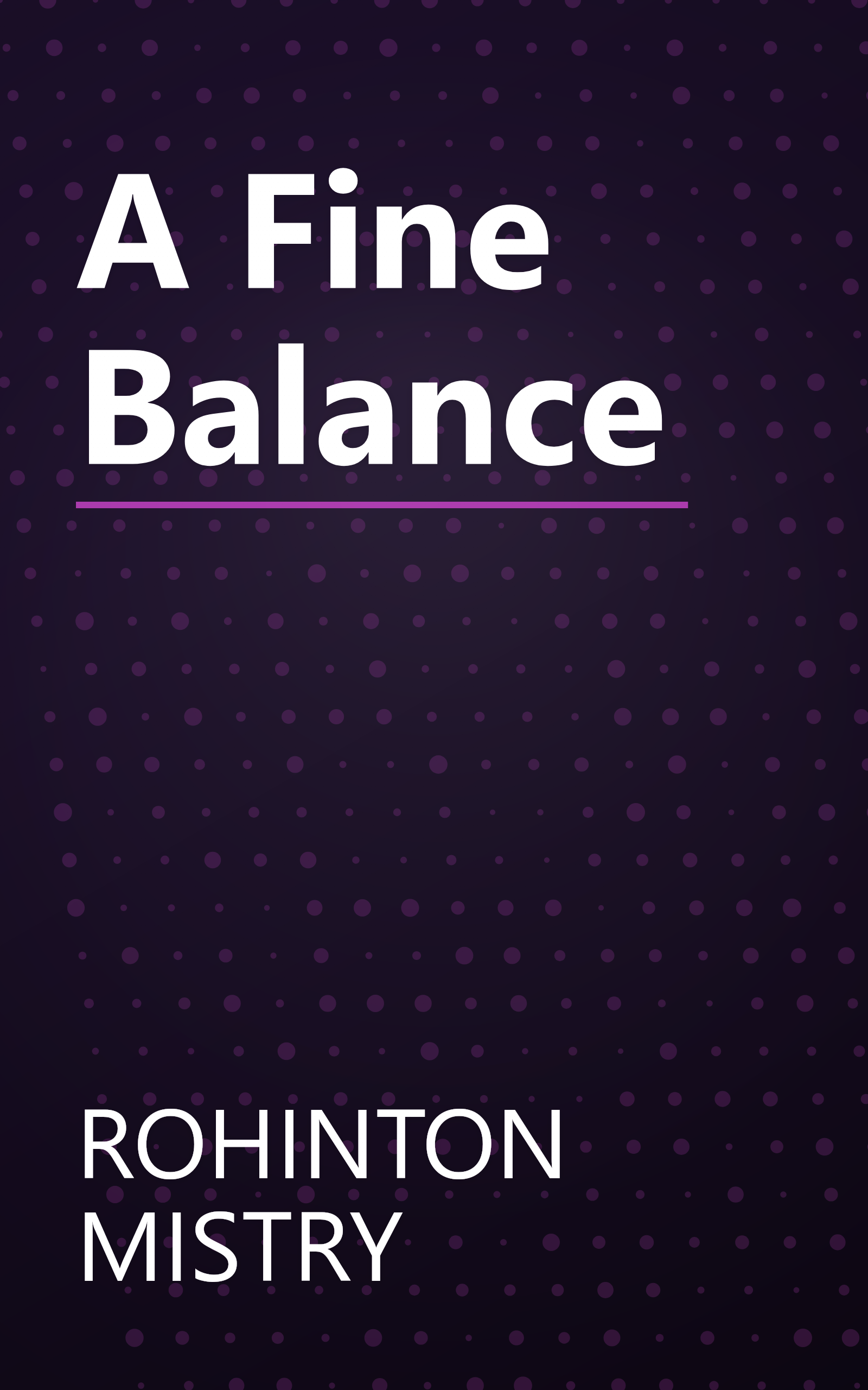 A Fine Balance book cover
