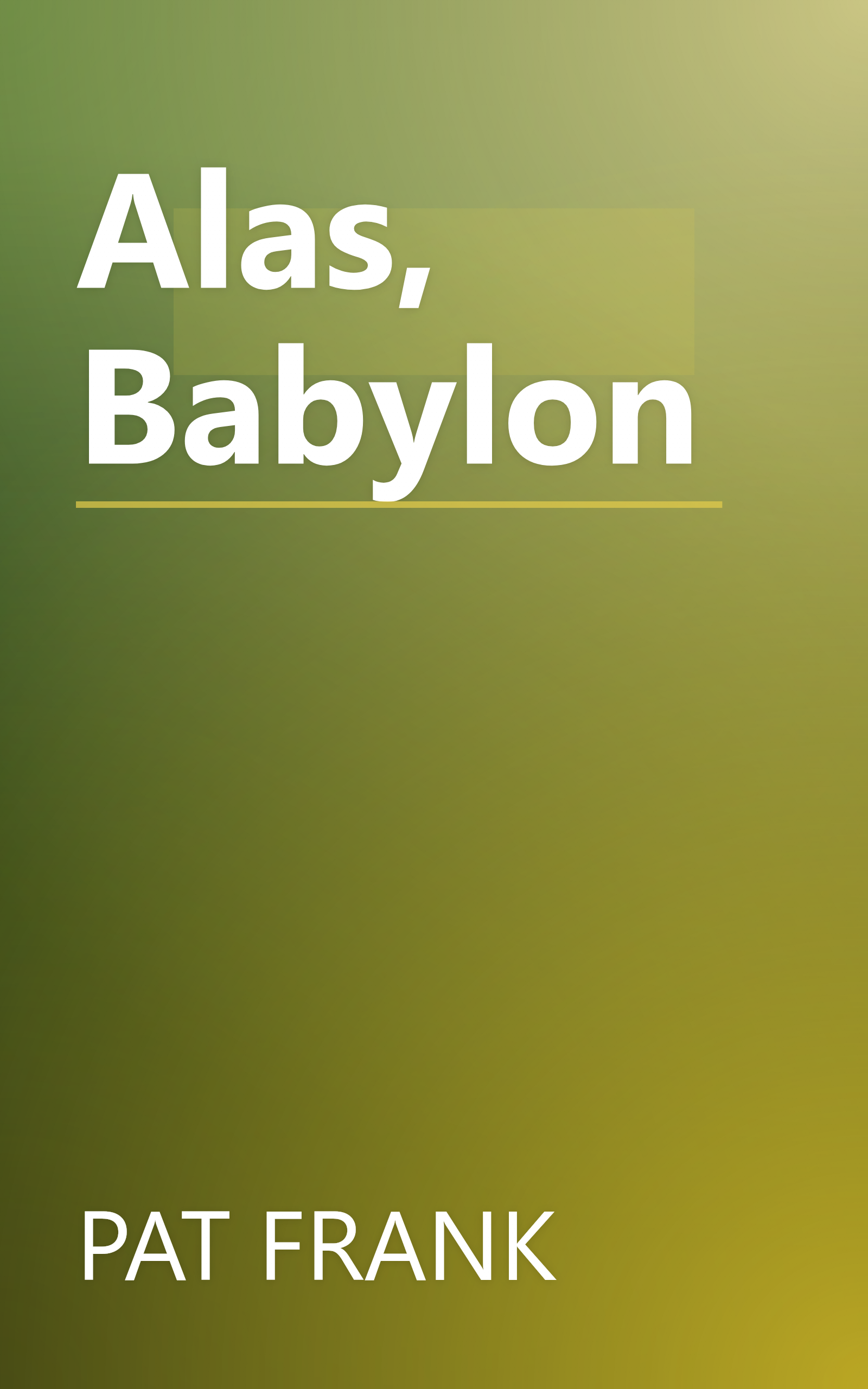 Alas, Babylon book cover