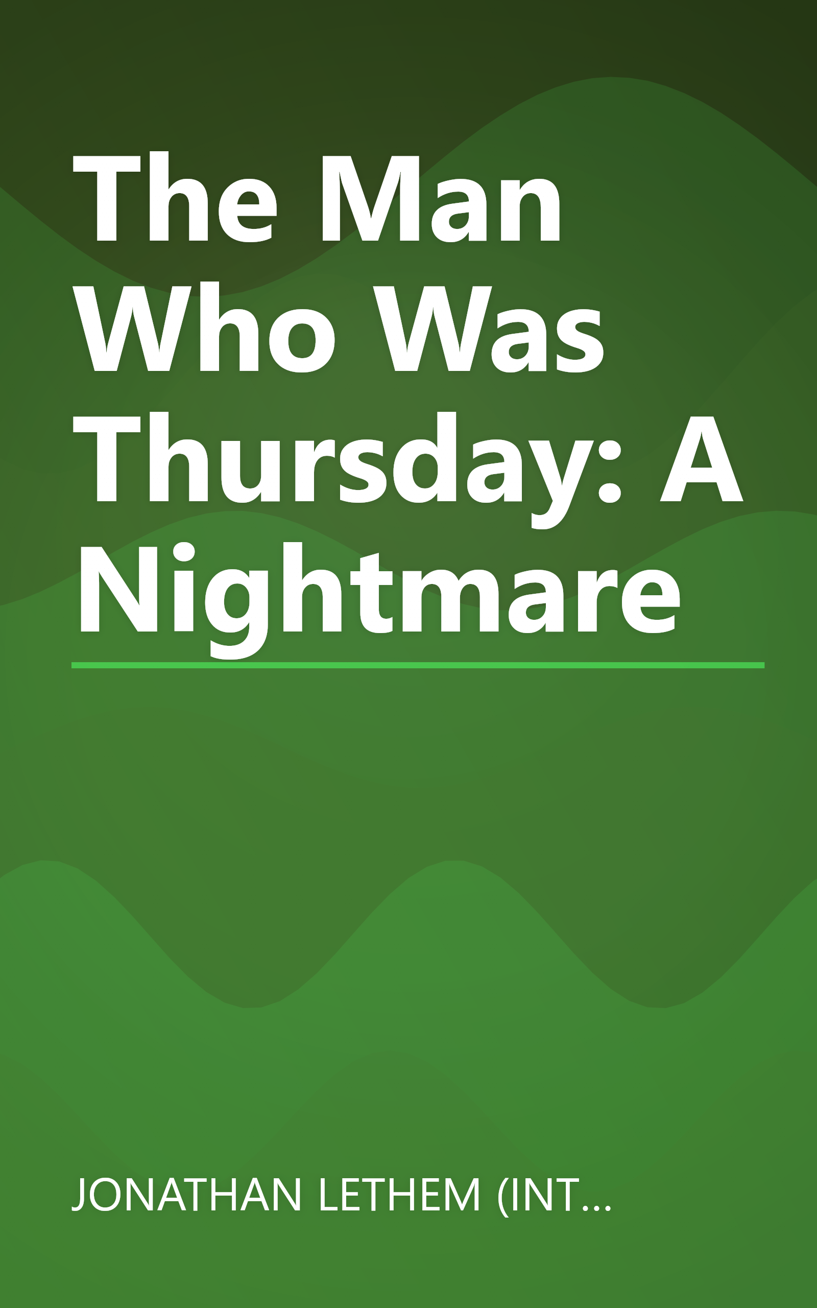 The Man Who Was Thursday: A Nightmare book cover