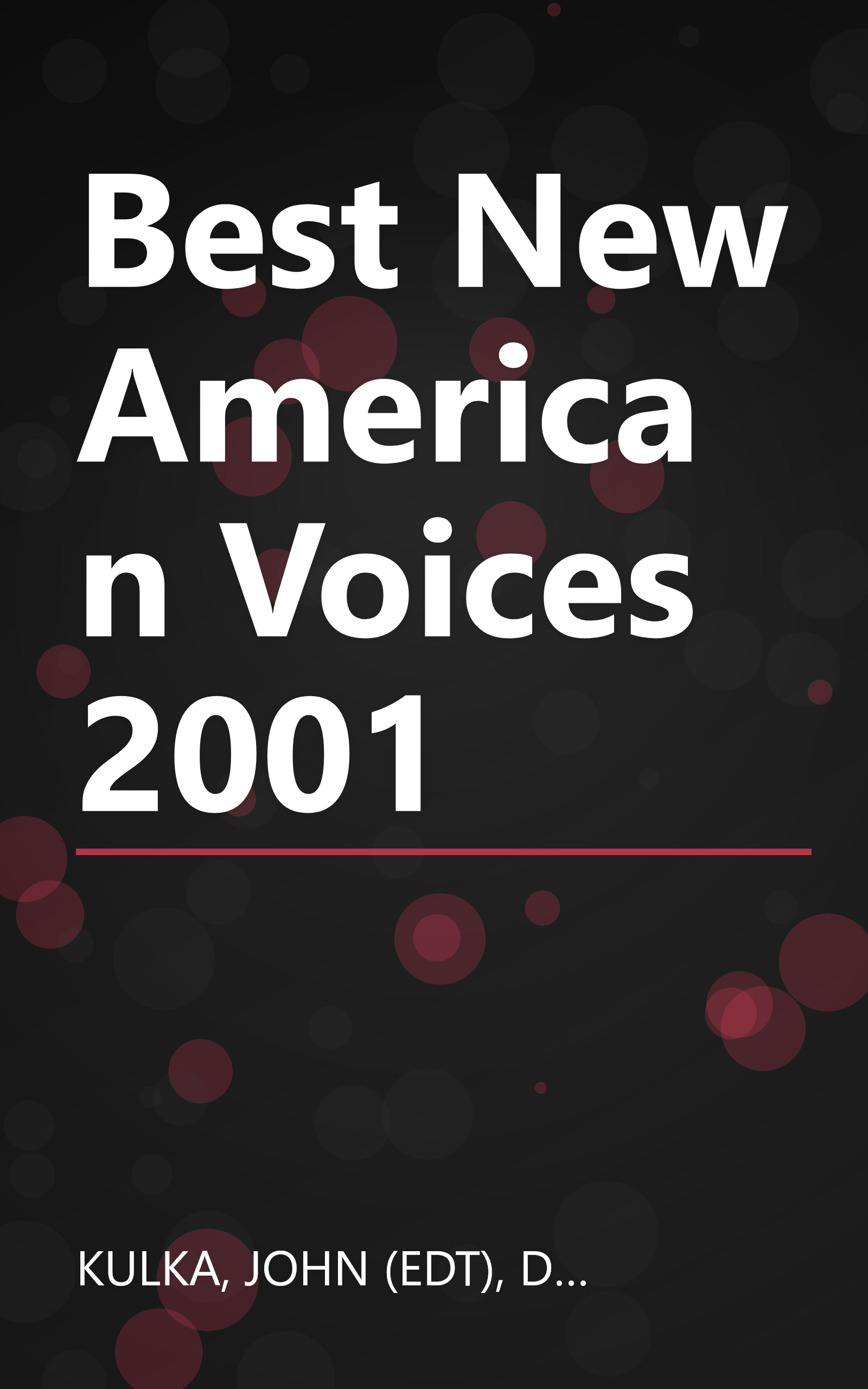 Best New American Voices 2001 book cover