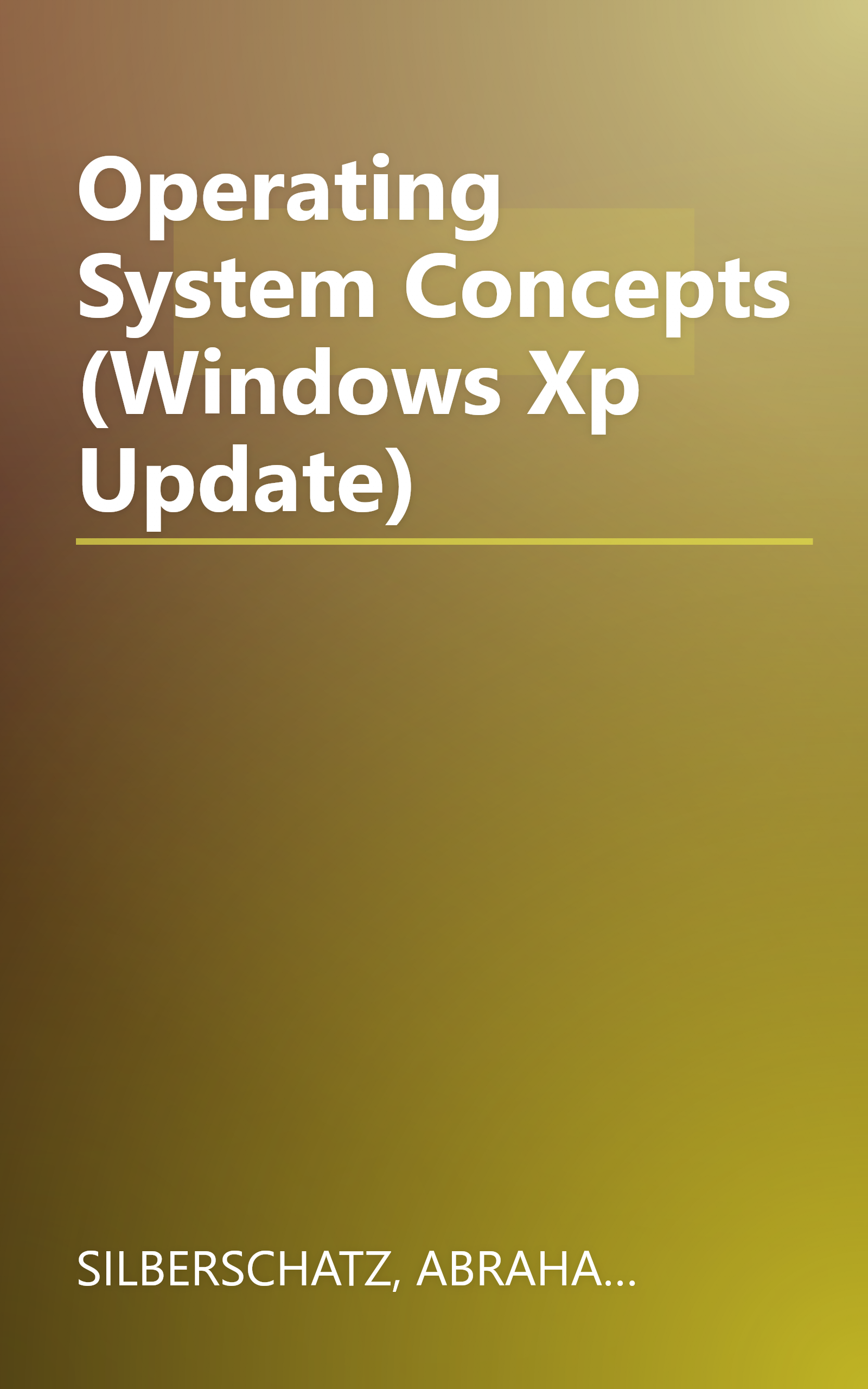 Operating System Concepts (Windows Xp Update) book cover