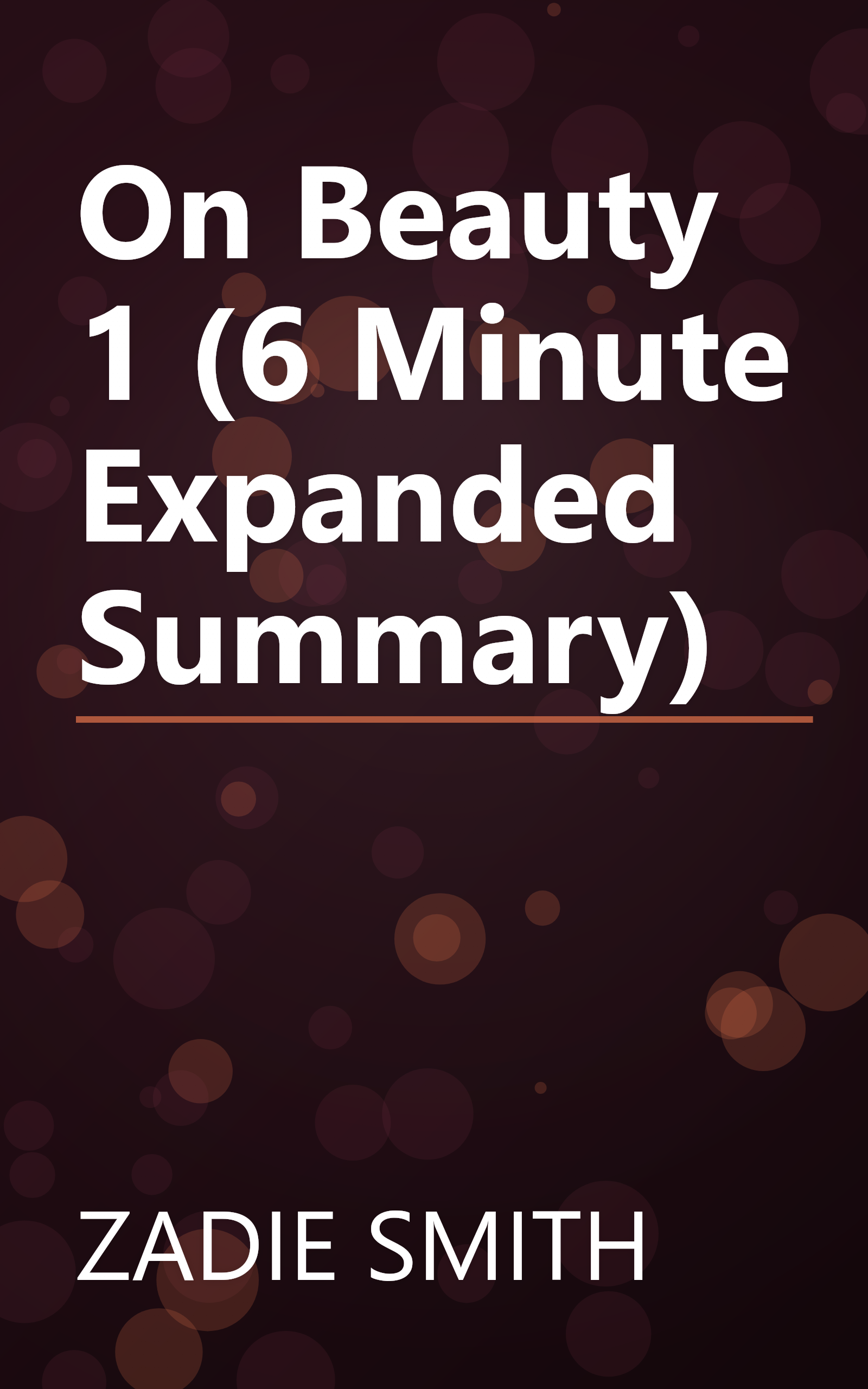 On Beauty 1 (6 Minute   Expanded Summary) book cover