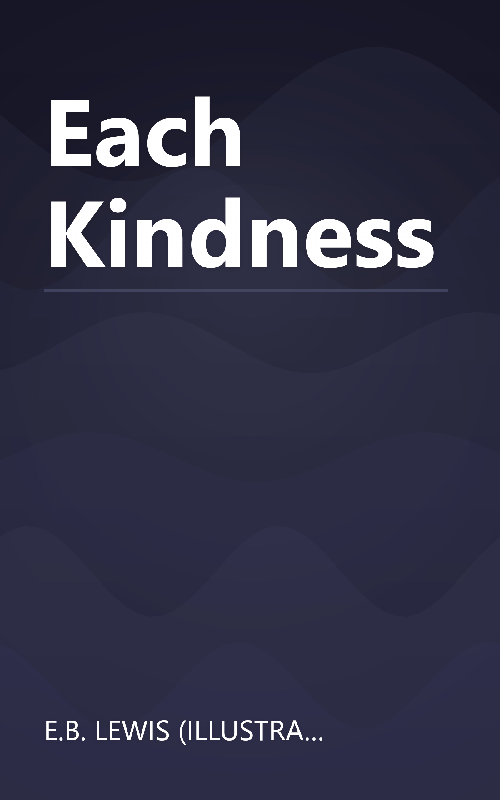 Each Kindness book cover