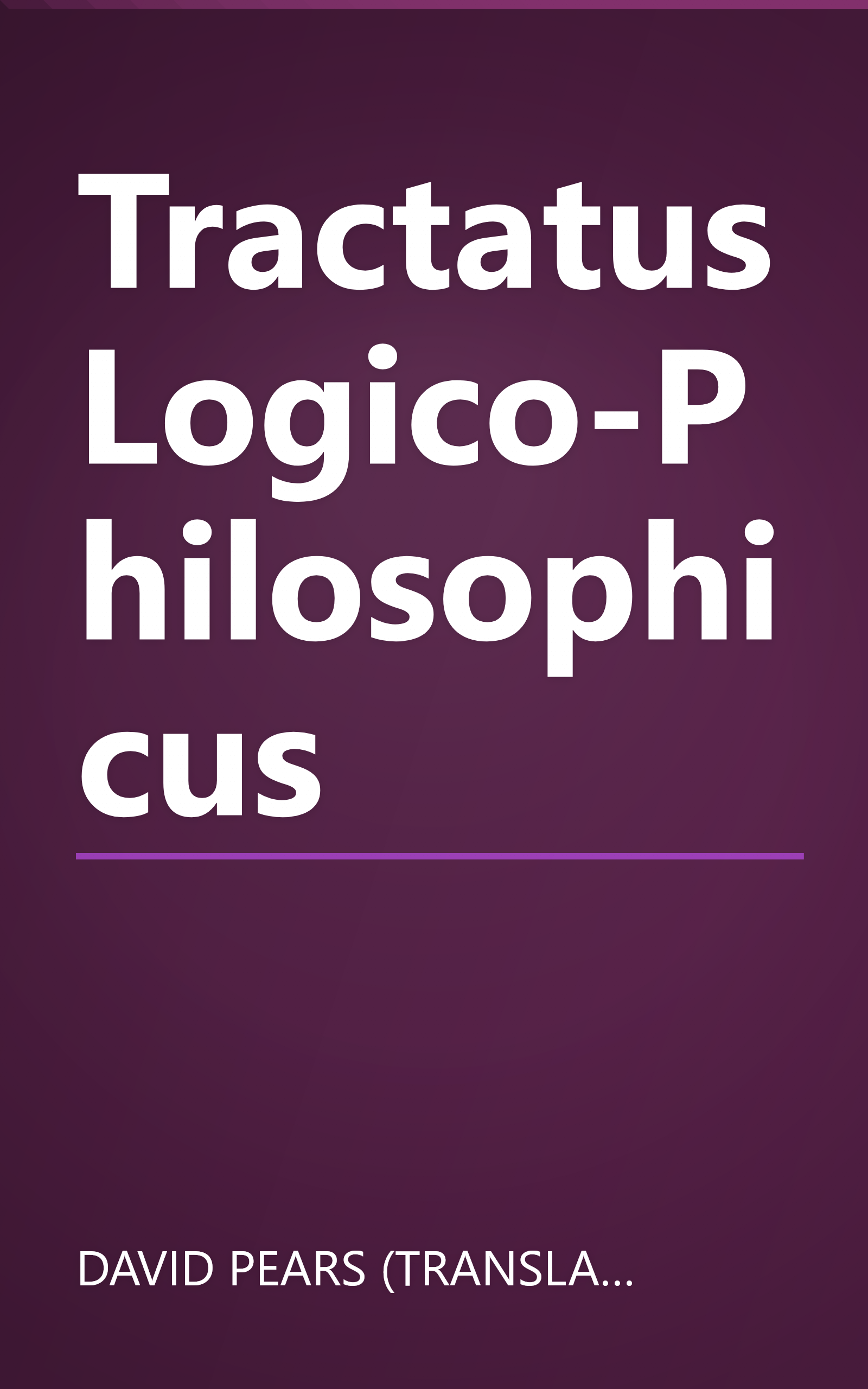 Tractatus Logico-Philosophicus book cover