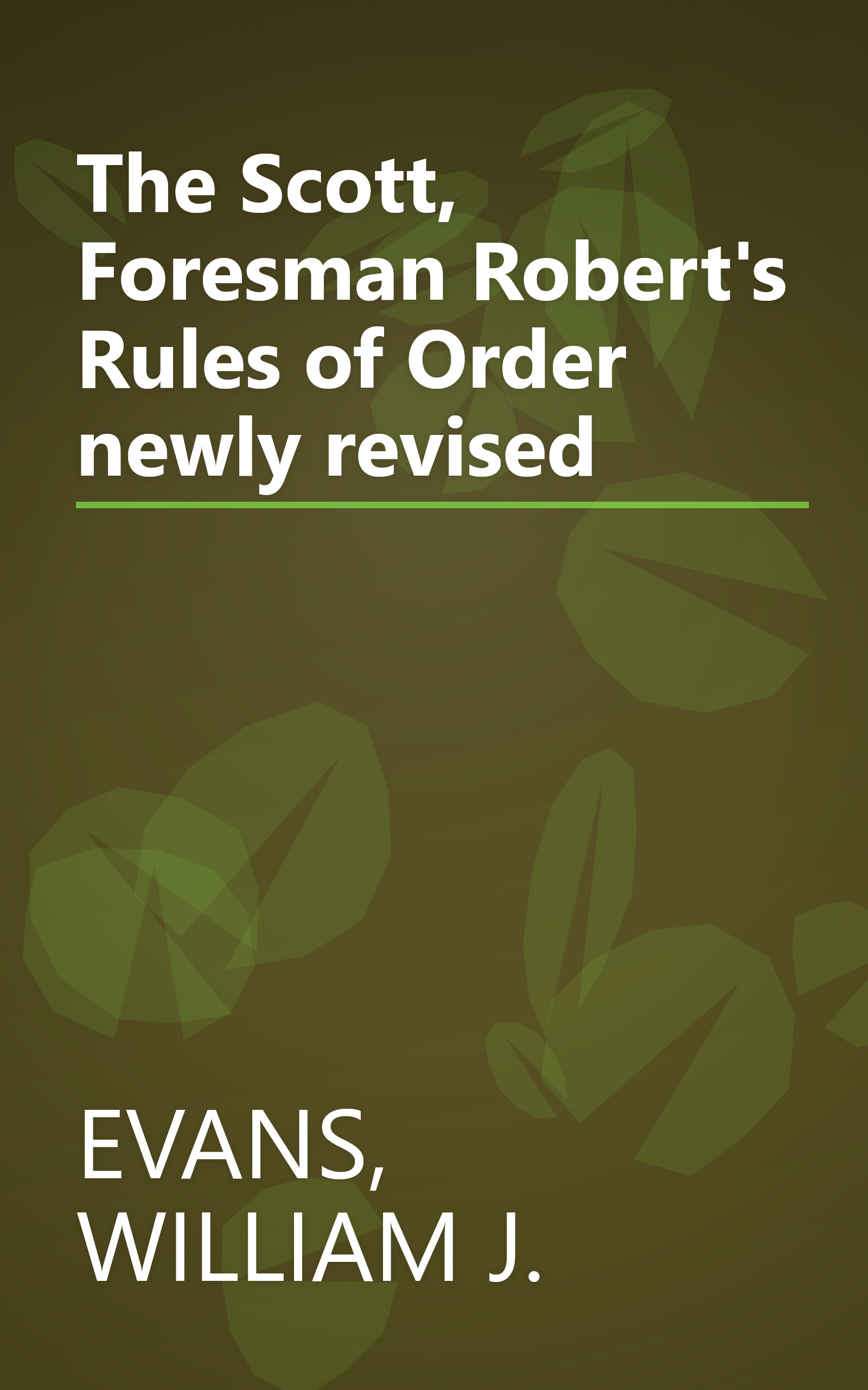The Scott, Foresman Robert's Rules of Order newly revised book cover