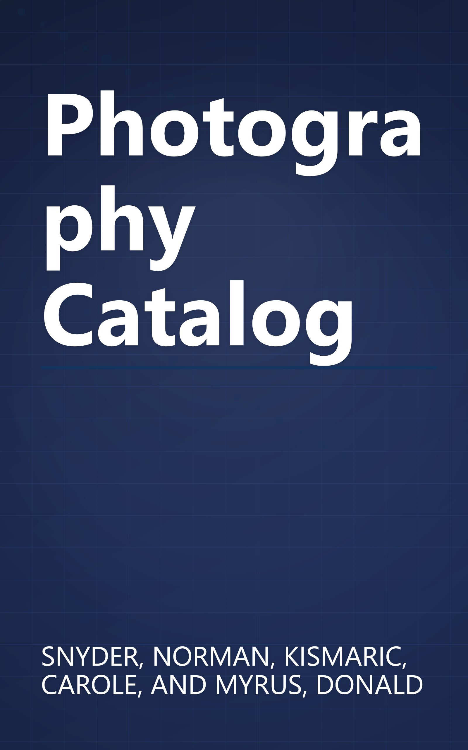 Photography Catalog book cover