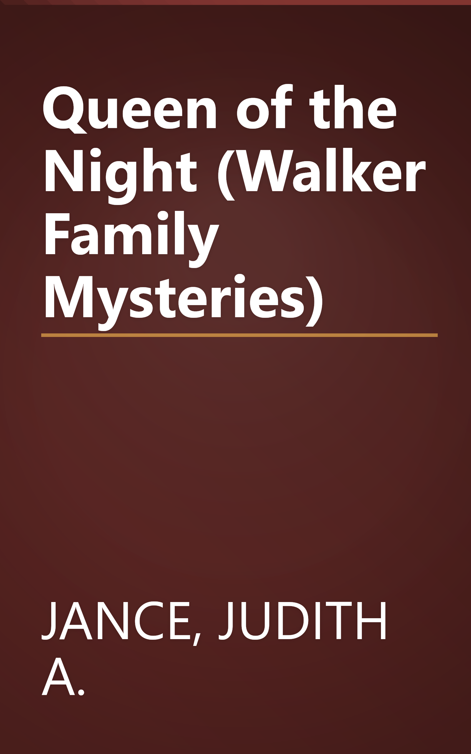 Queen of the Night (Walker Family Mysteries) book cover