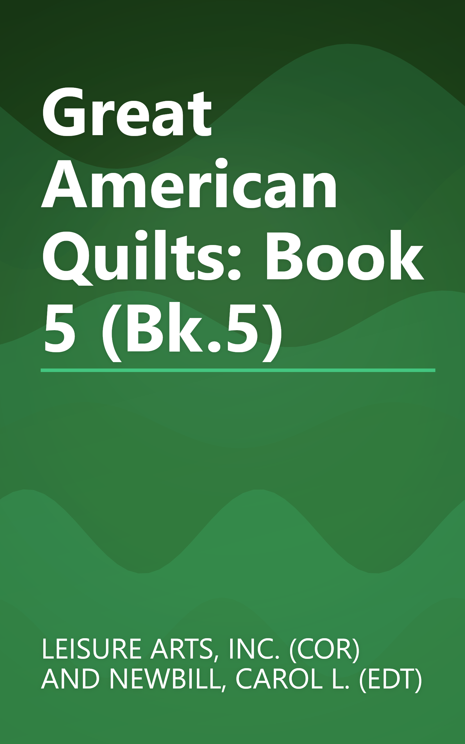 Great American Quilts: Book 5 (Bk.5) book cover