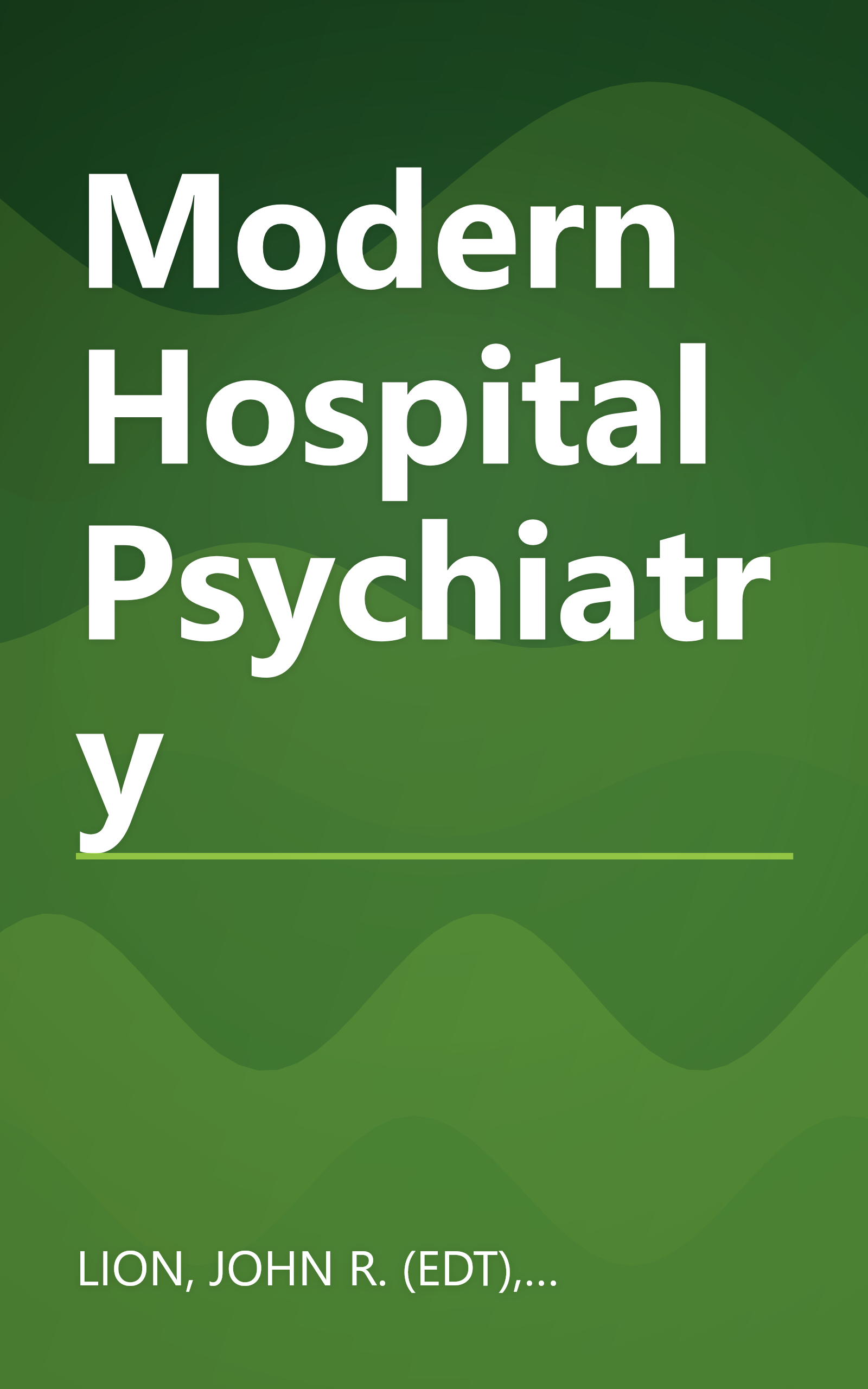 Modern Hospital Psychiatry book cover