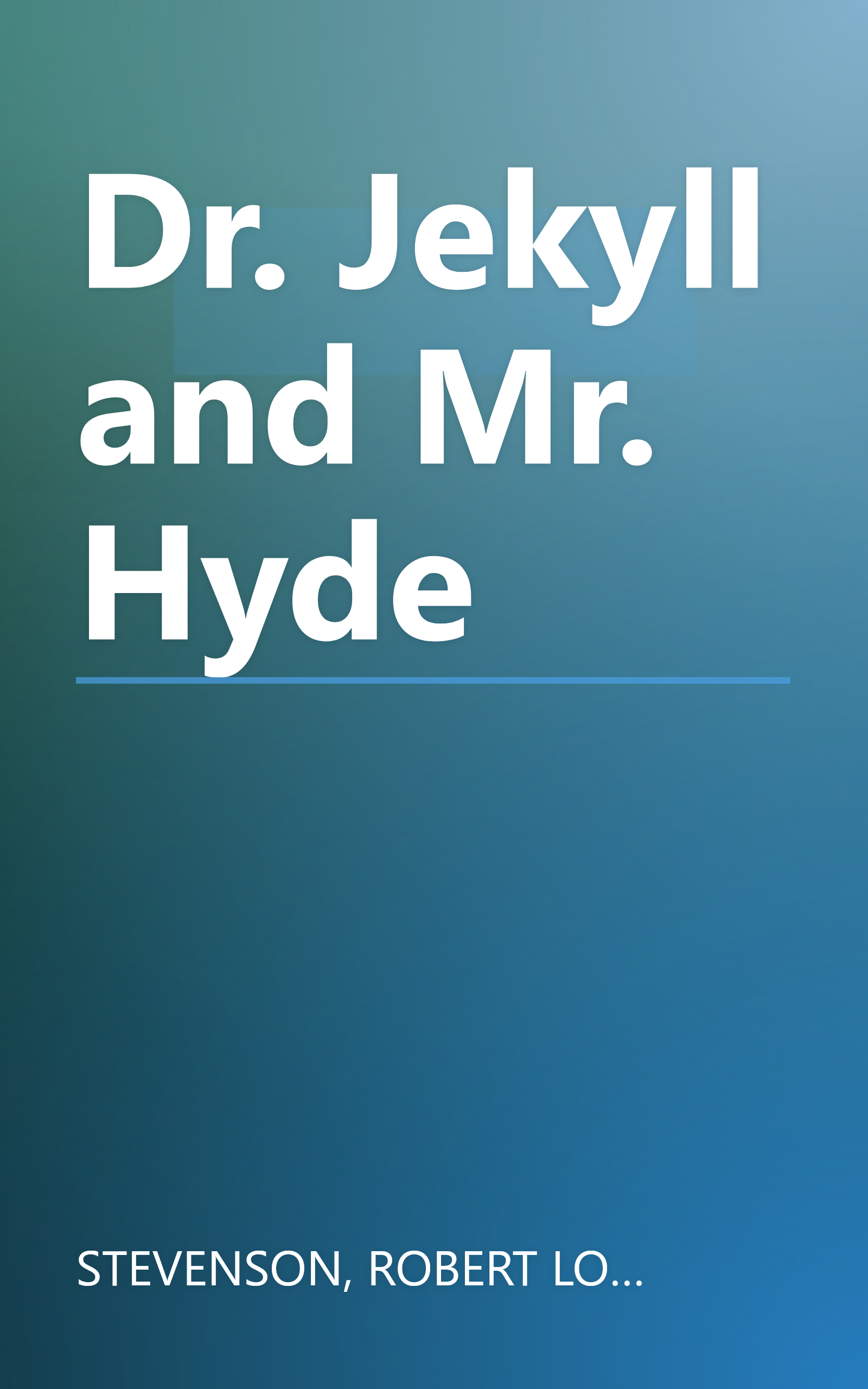 Dr. Jekyll and Mr. Hyde book cover