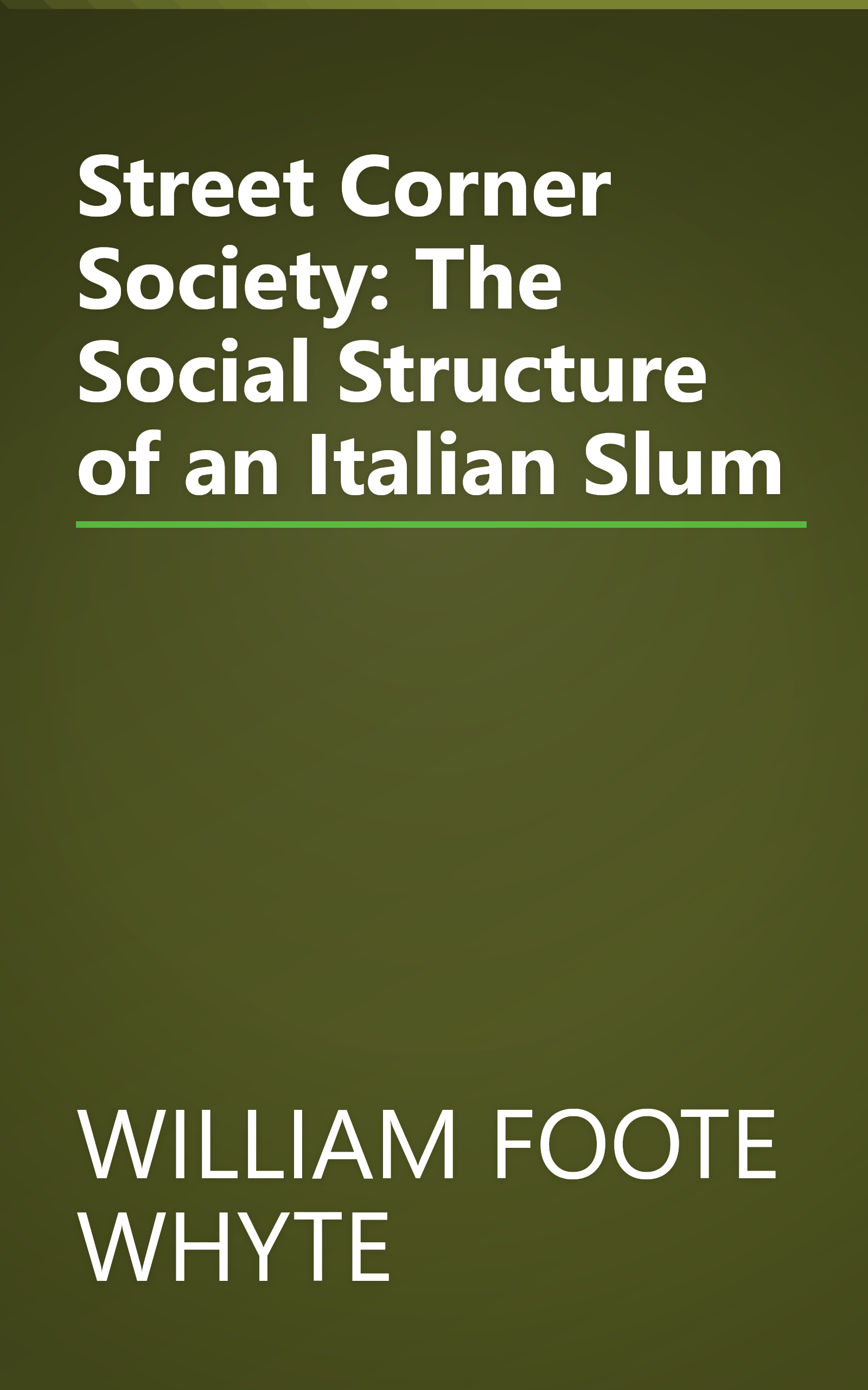 Street Corner Society: The Social Structure of an Italian Slum book cover
