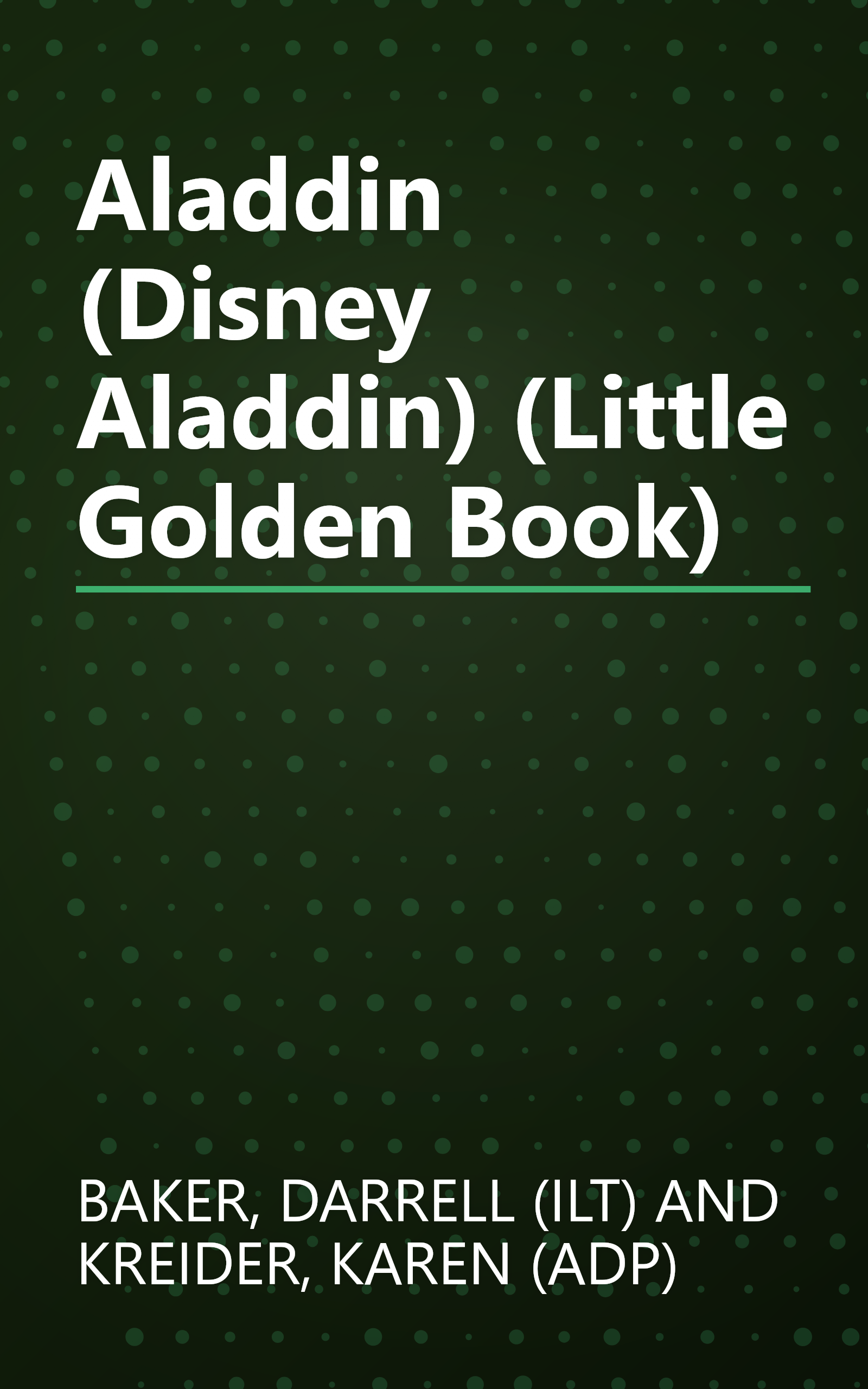 Aladdin (Disney Aladdin) (Little Golden Book) book cover