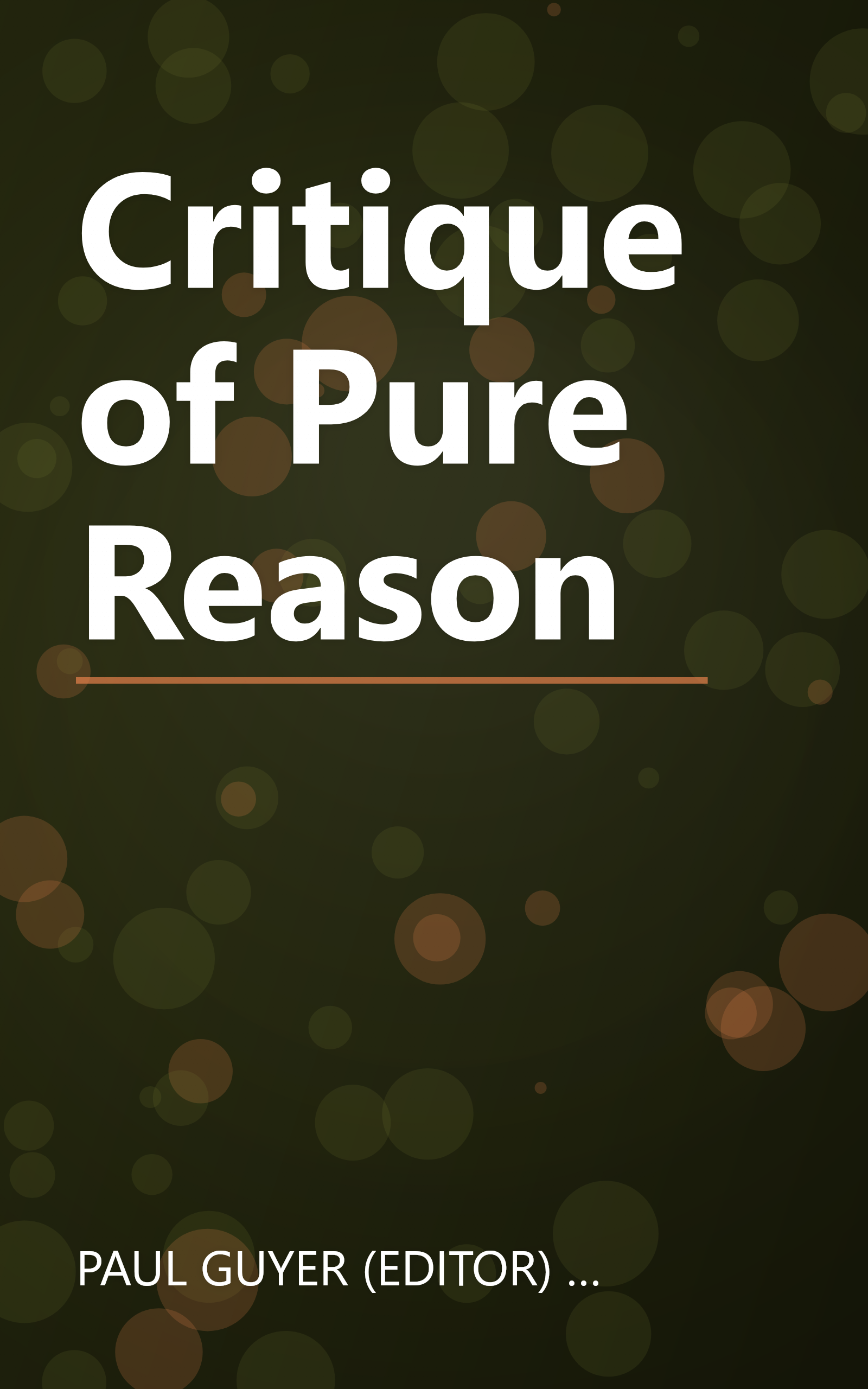Critique of Pure Reason book cover