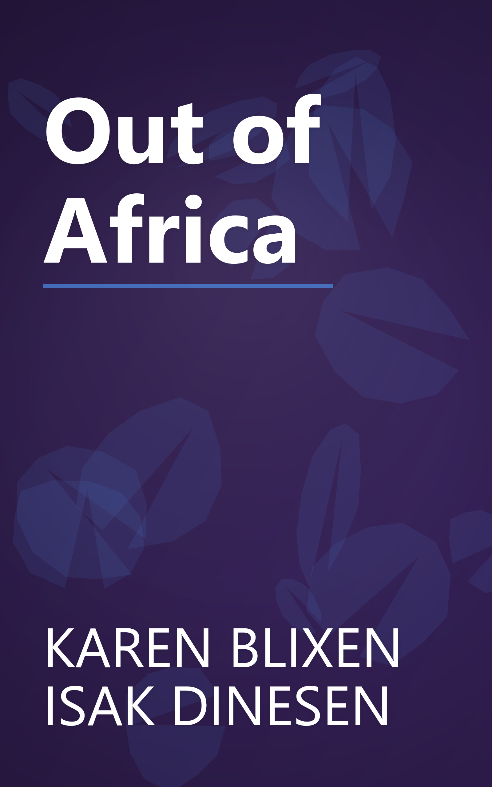 Out of Africa book cover