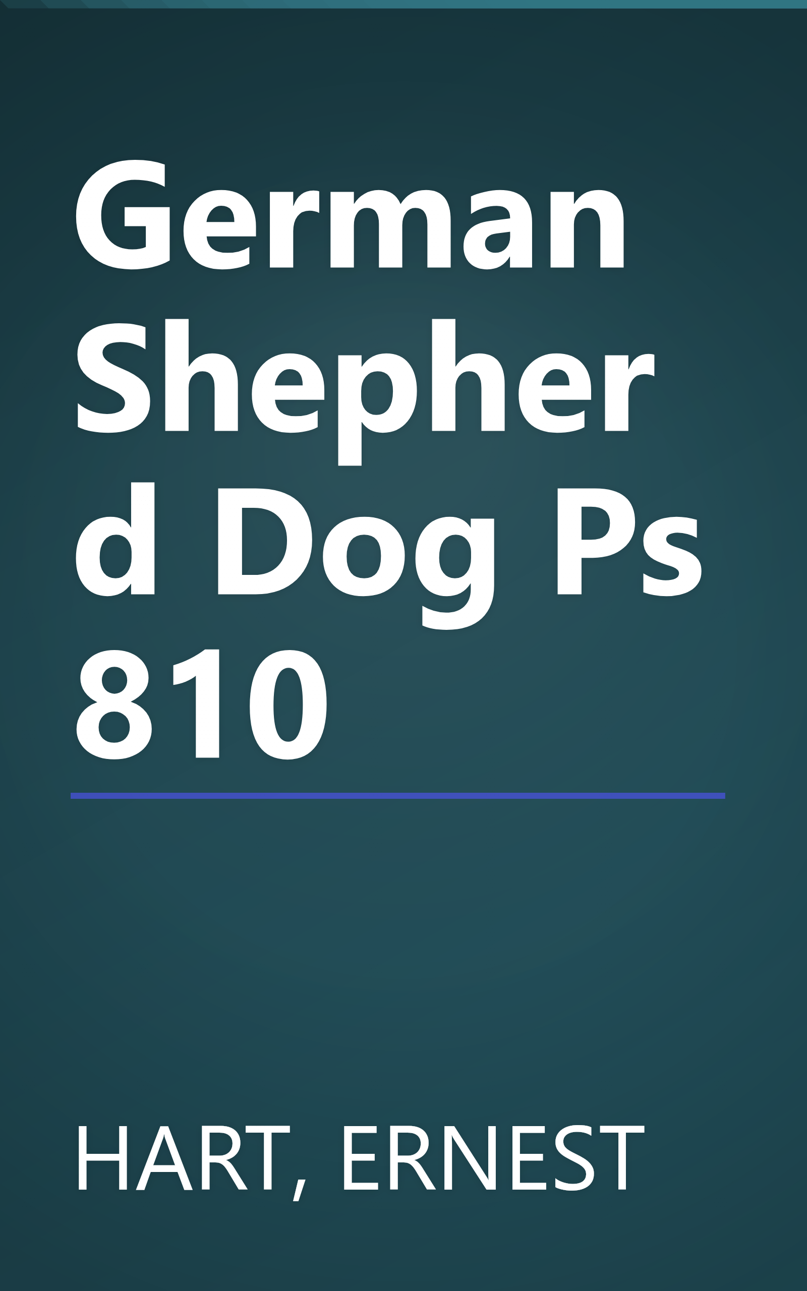 German Shepherd Dog Ps 810 book cover
