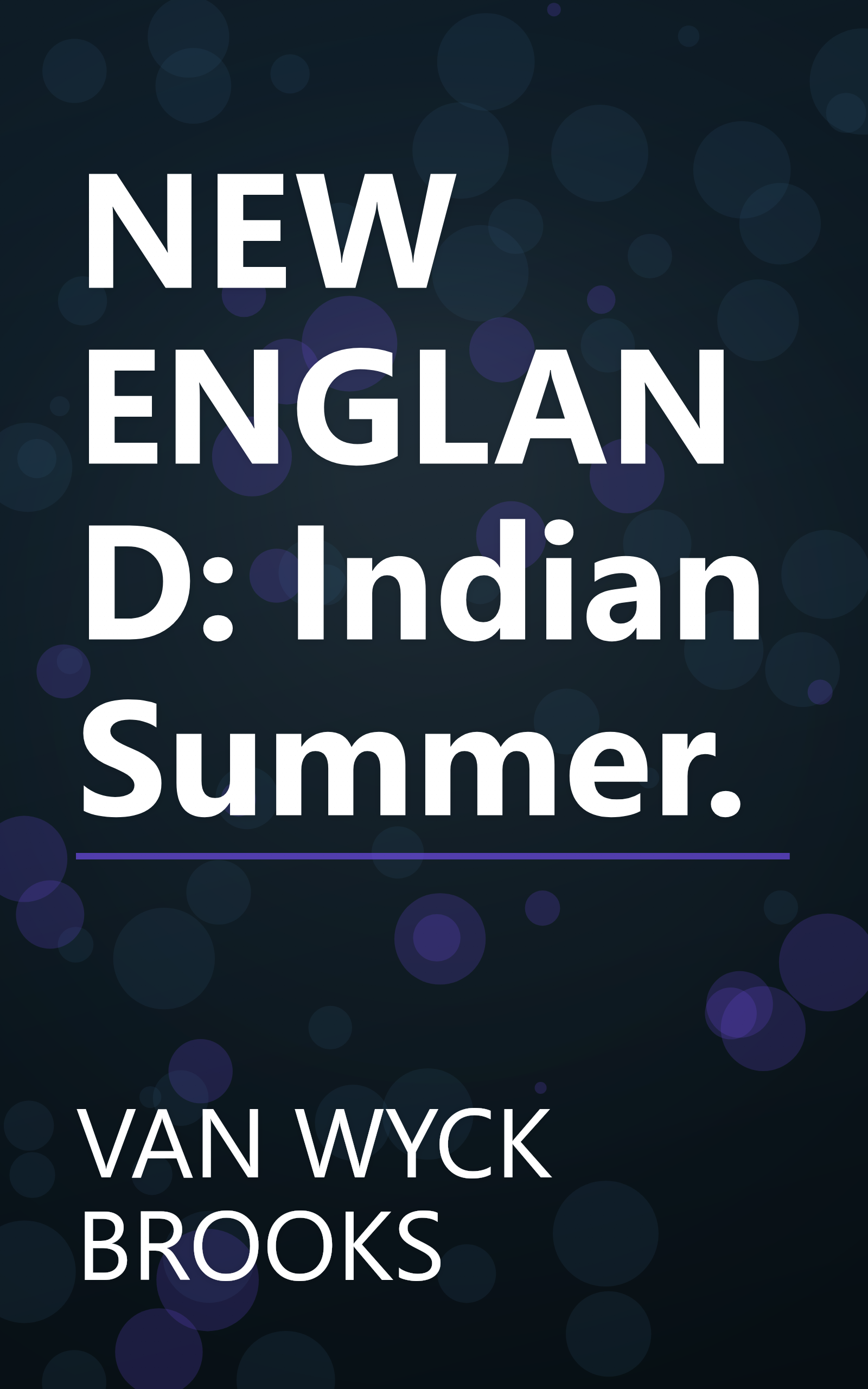 NEW ENGLAND: Indian Summer. book cover