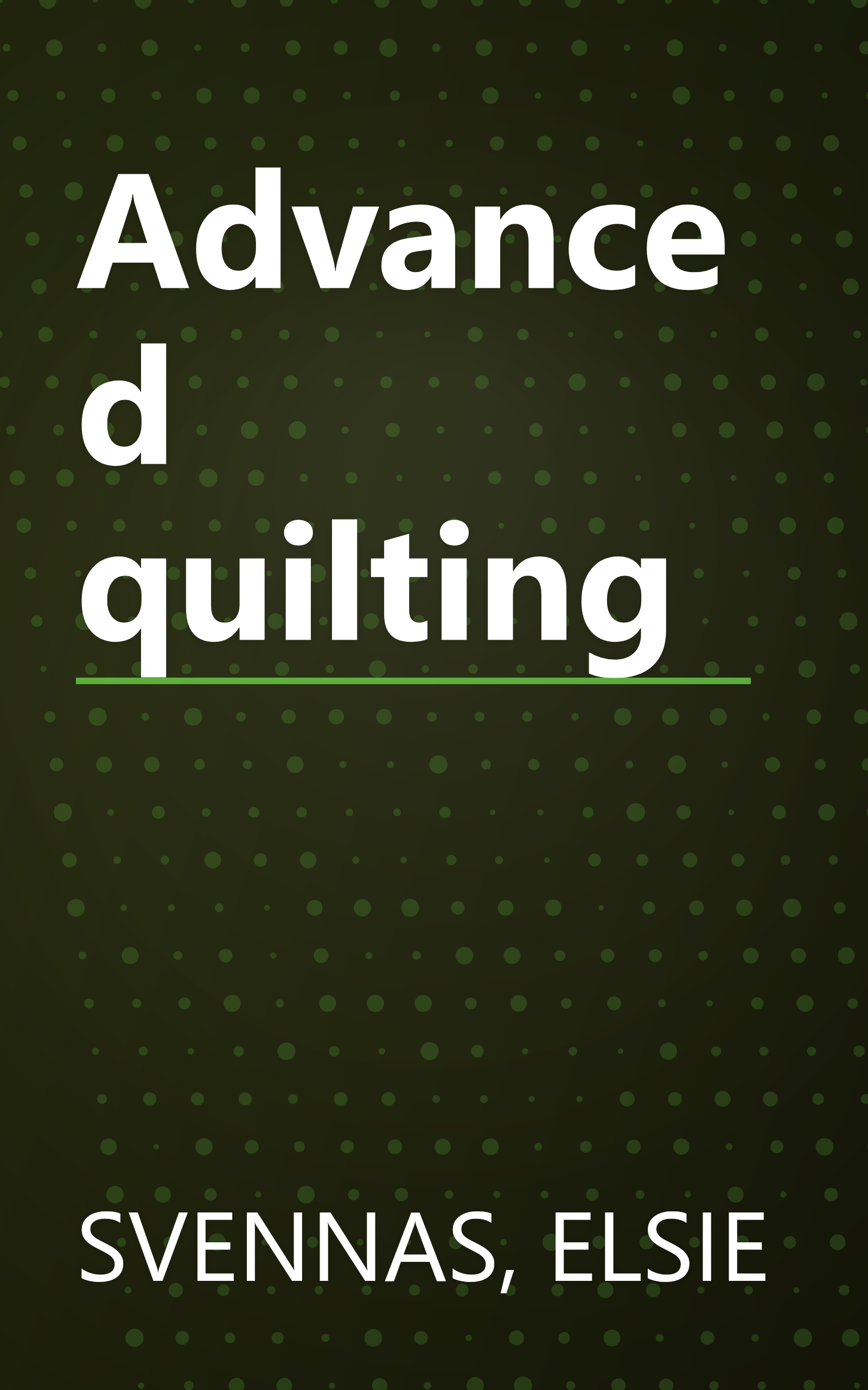 Advanced quilting book cover