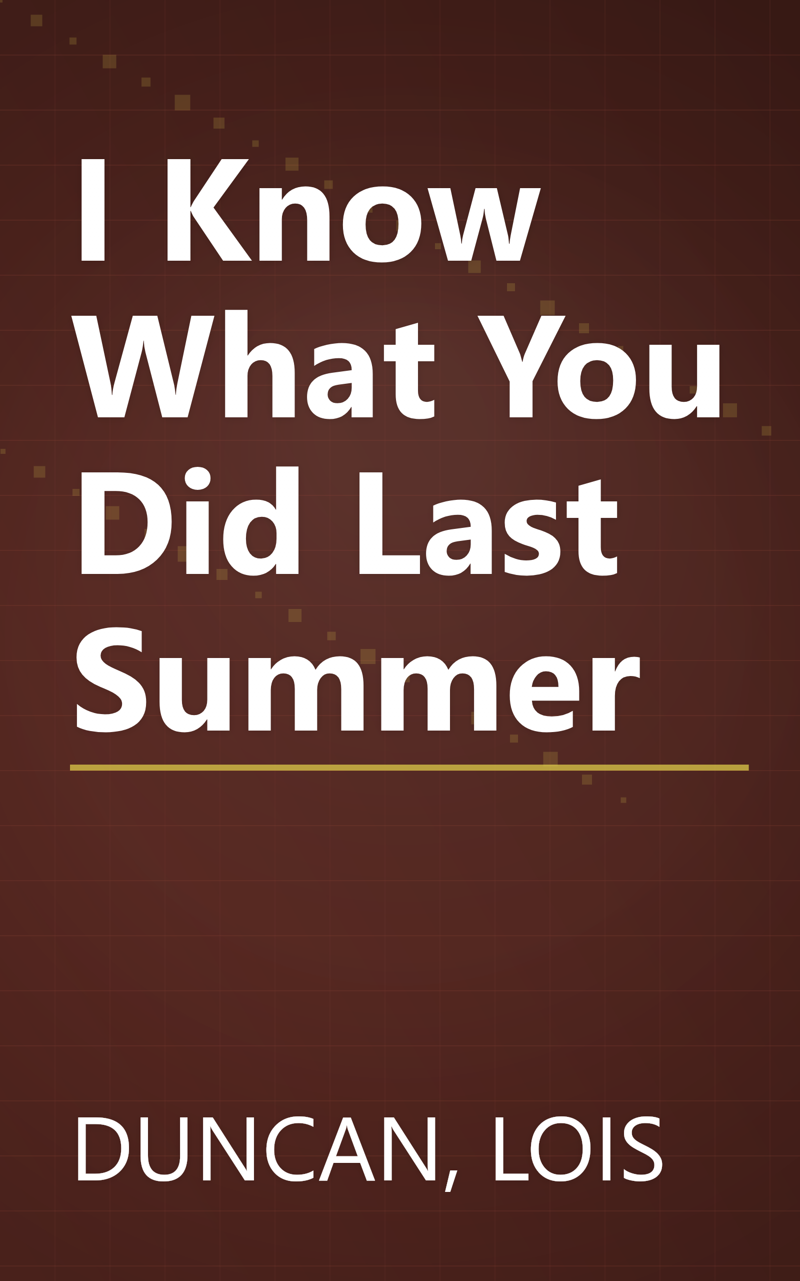 I Know What You Did Last Summer book cover