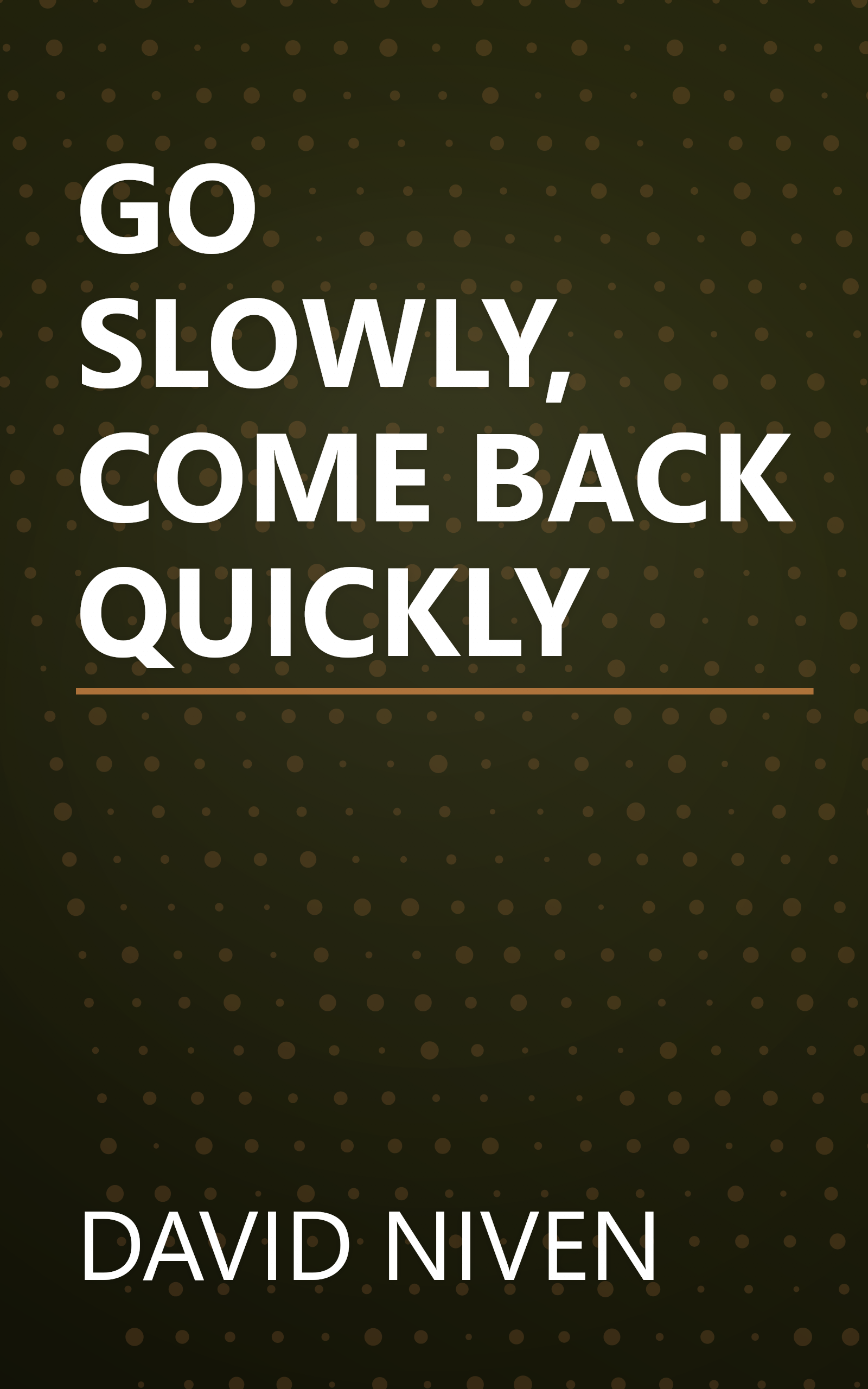 GO SLOWLY, COME BACK QUICKLY book cover