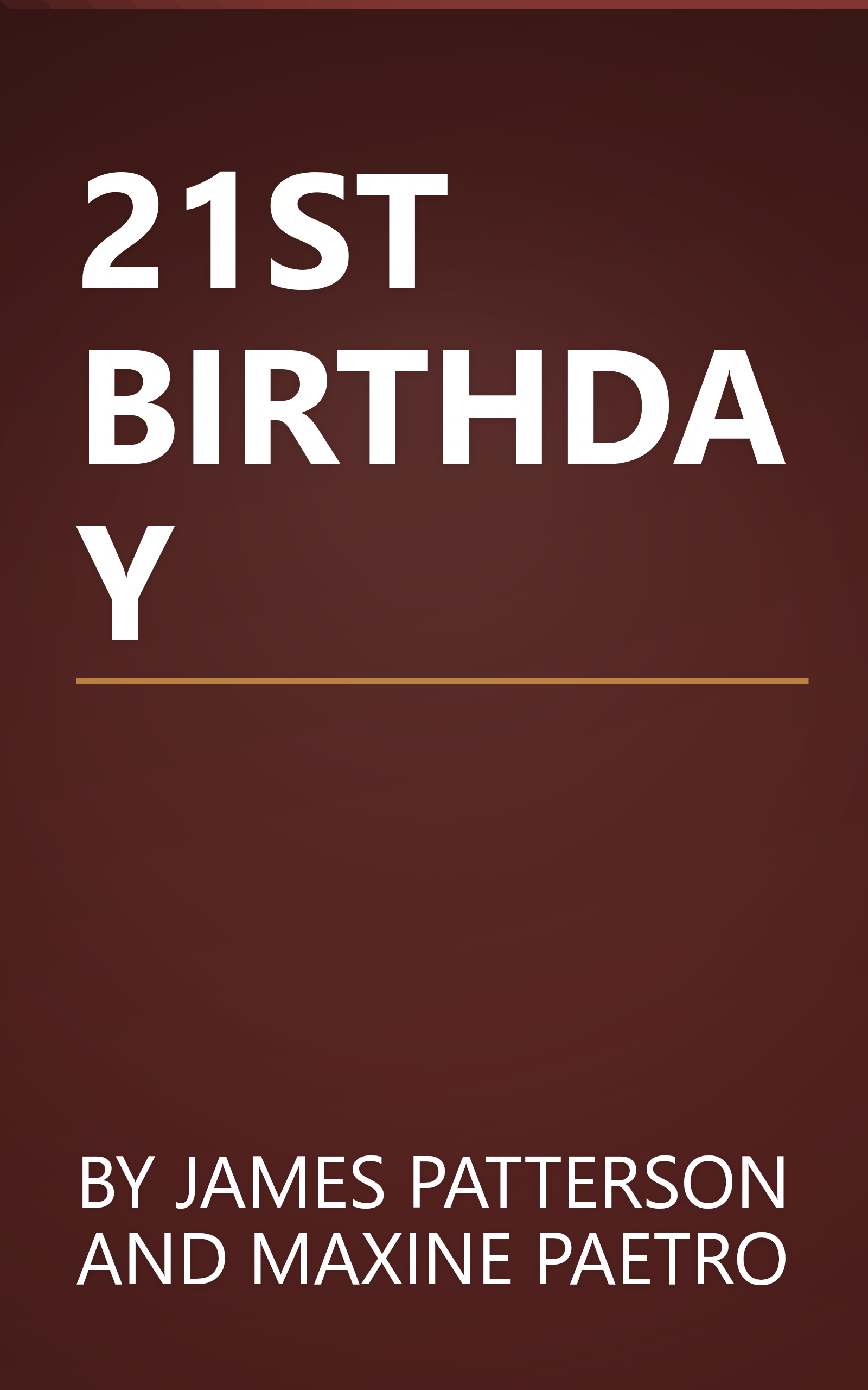 21ST BIRTHDAY book cover