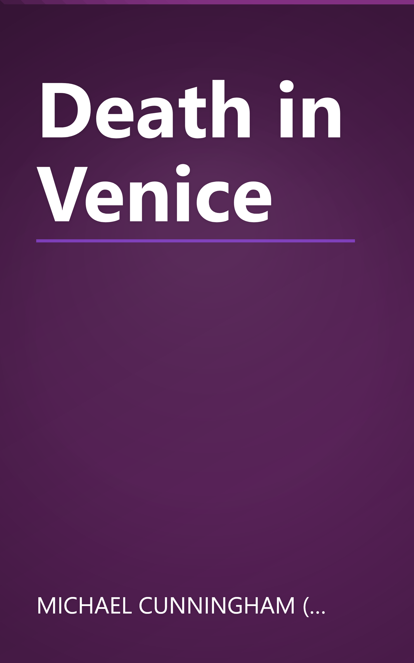 Death in Venice book cover