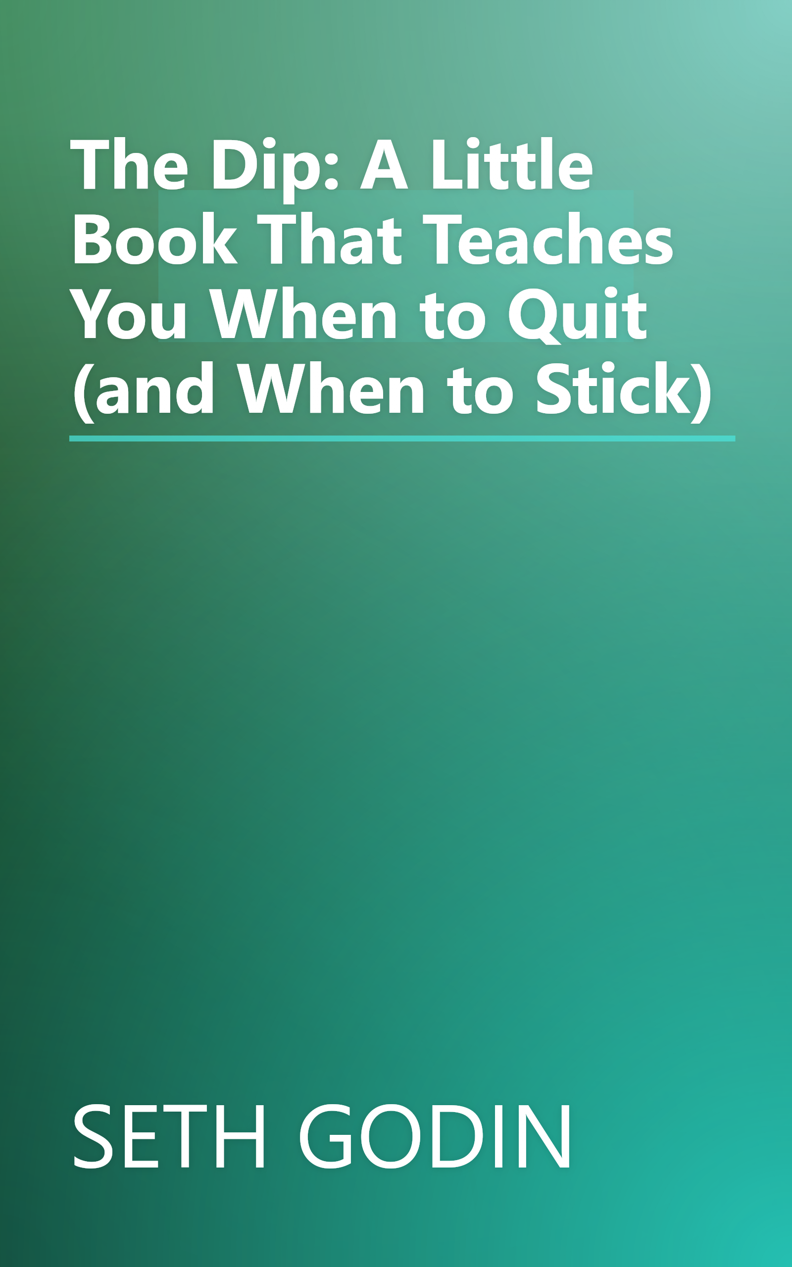 The Dip: A Little Book That Teaches You When to Quit (and When to Stick) book cover