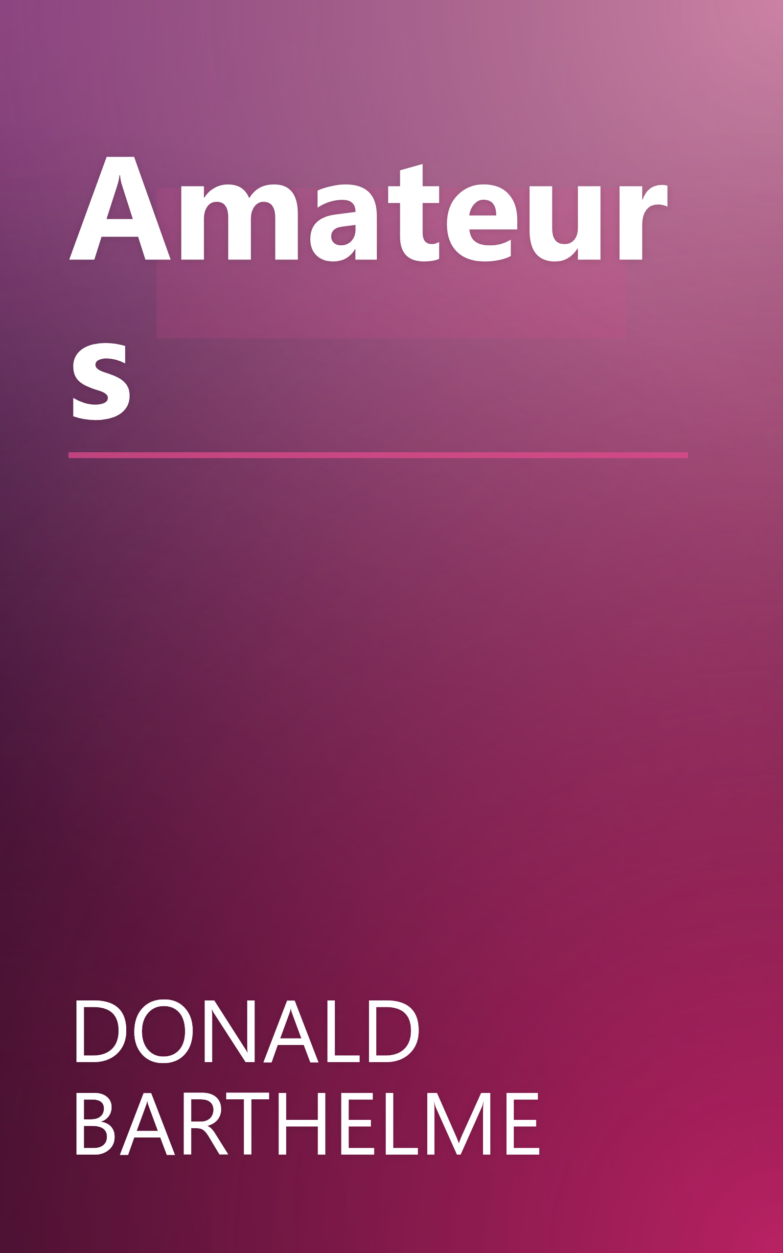 Amateurs book cover