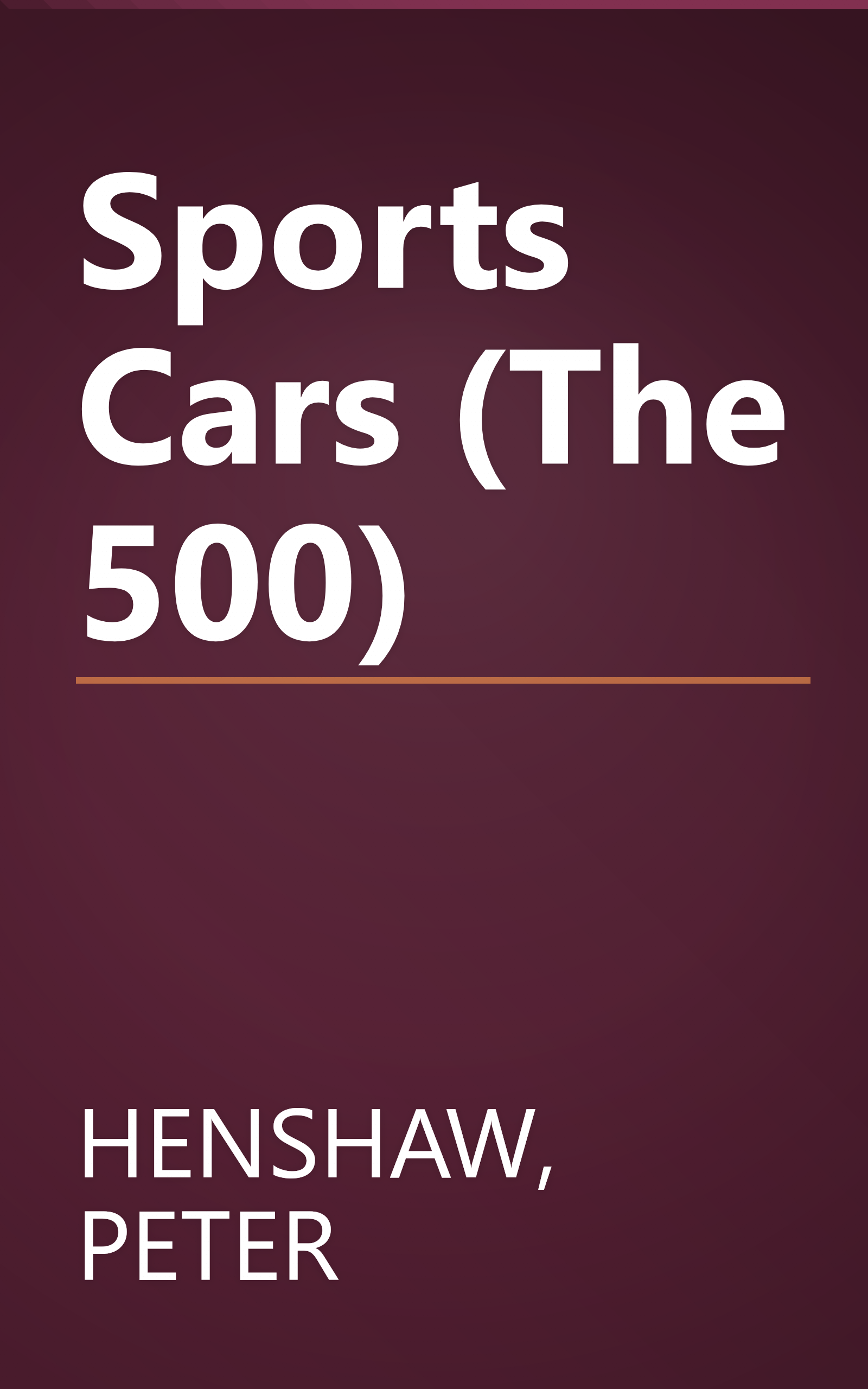 Sports Cars (The 500) book cover