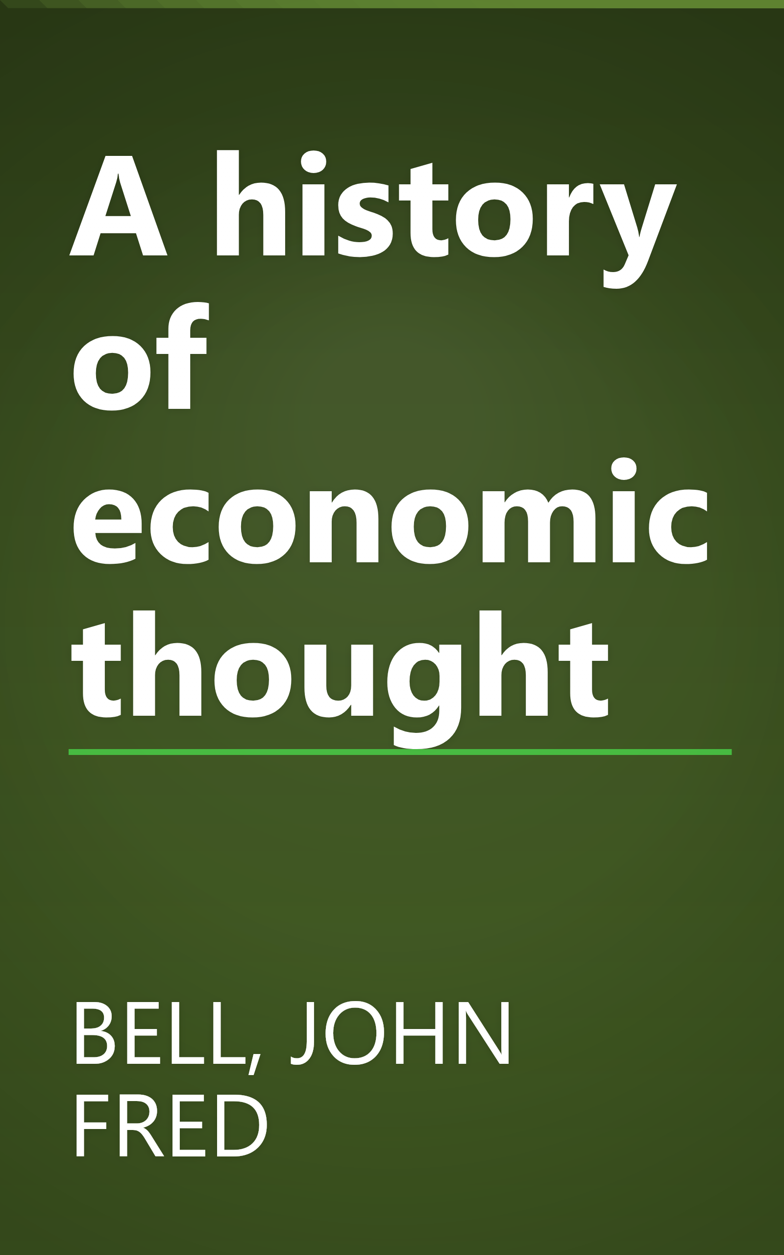 A history of economic thought book cover