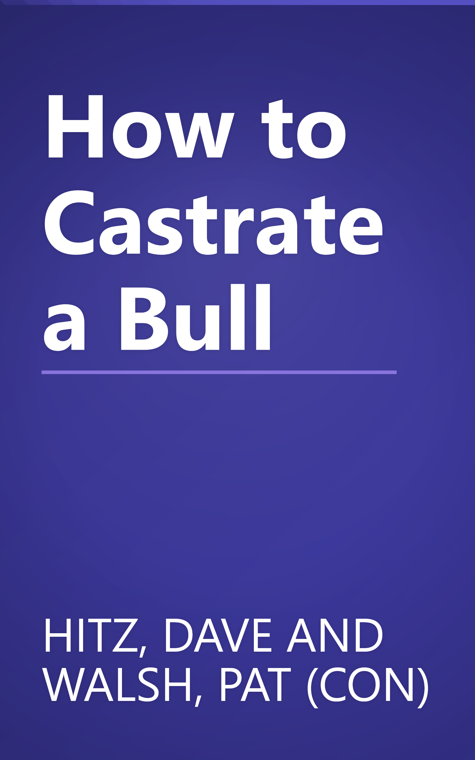 How to Castrate a Bull book cover