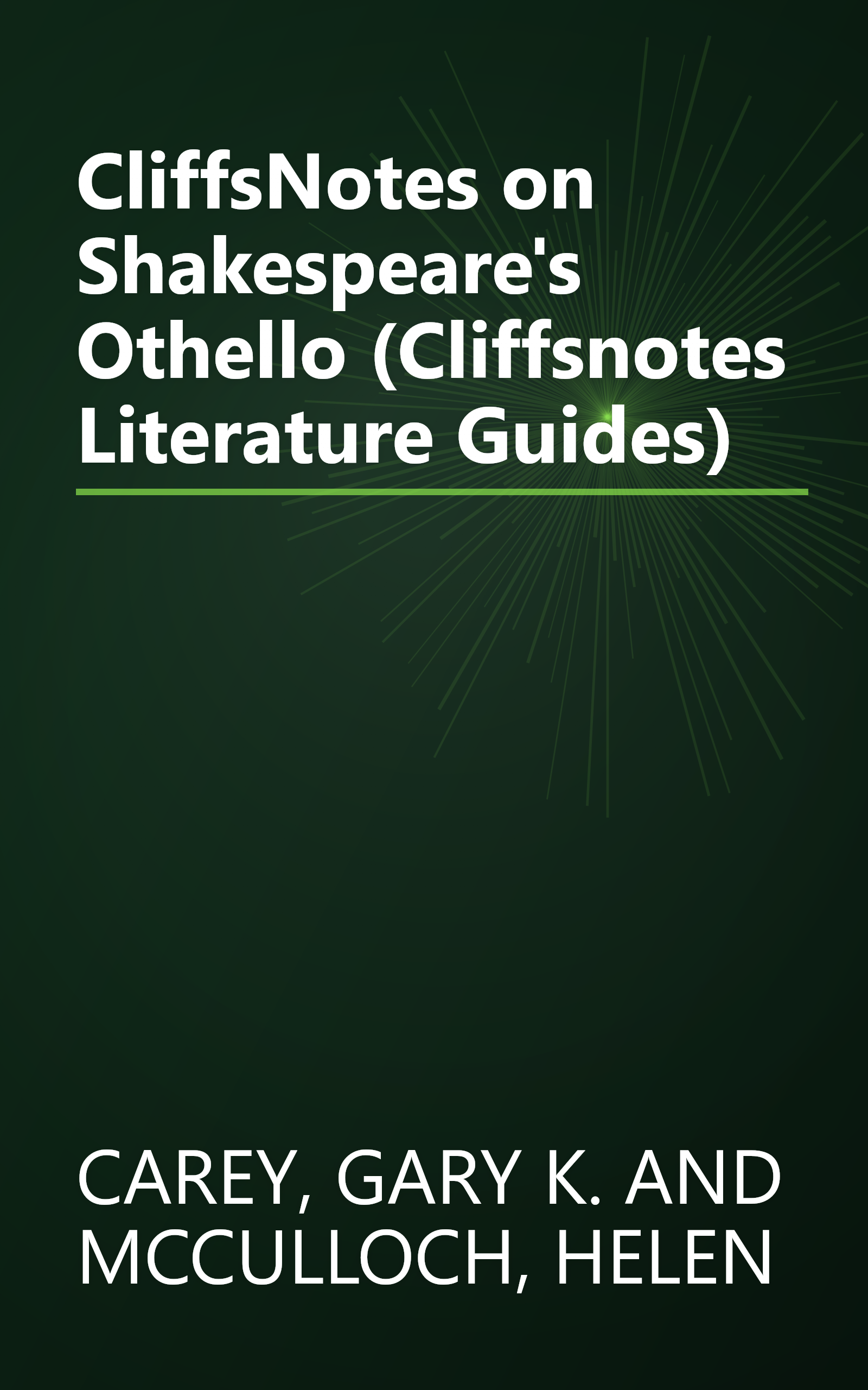 CliffsNotes on Shakespeare's Othello (Cliffsnotes Literature Guides) book cover