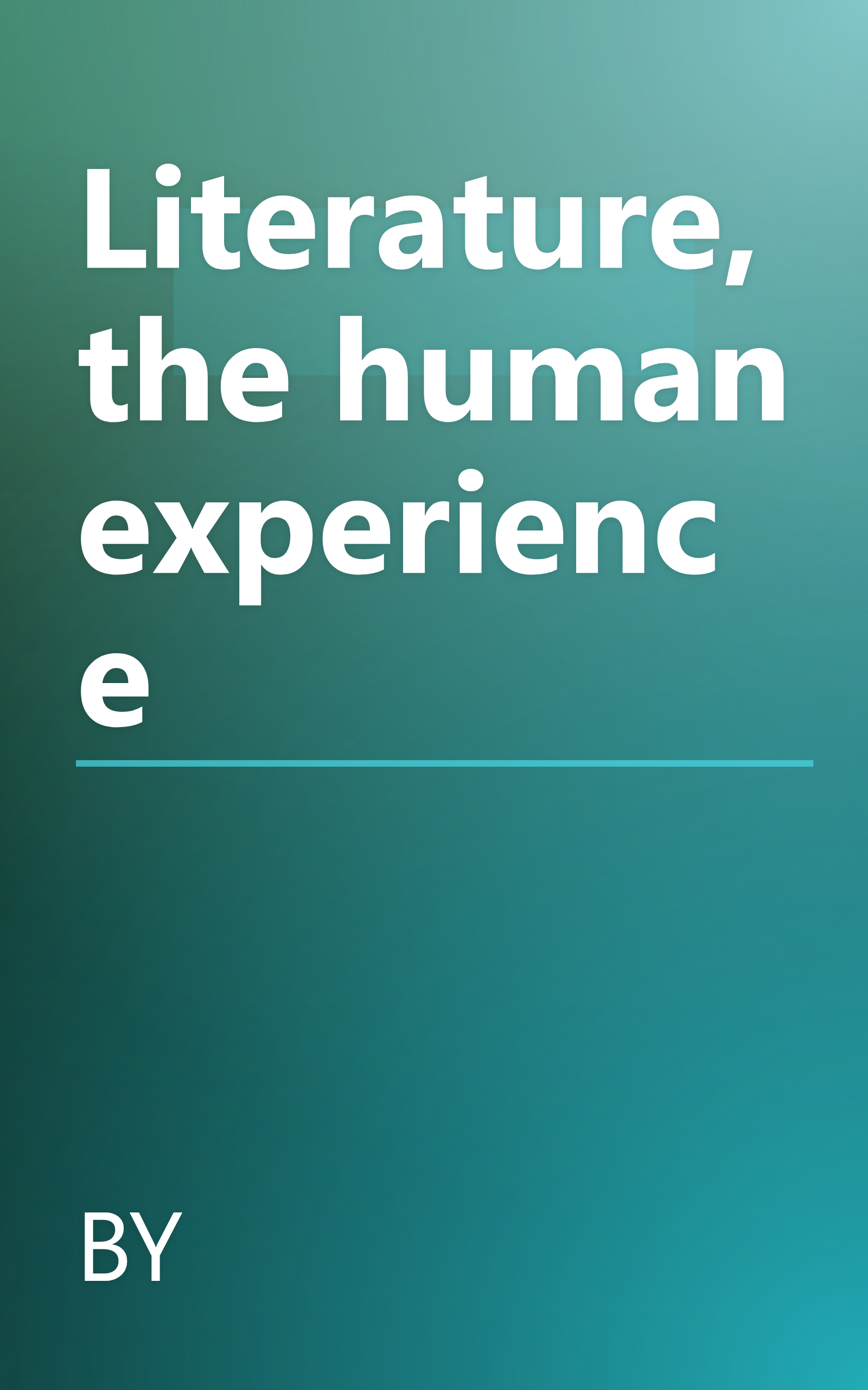 Literature, the human experience book cover