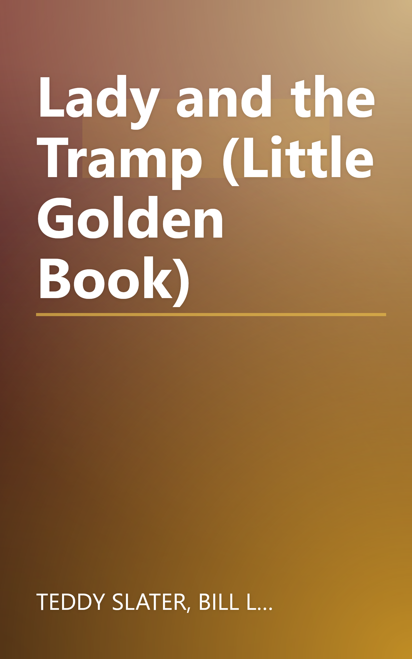 Lady and the Tramp (Little Golden Book) book cover