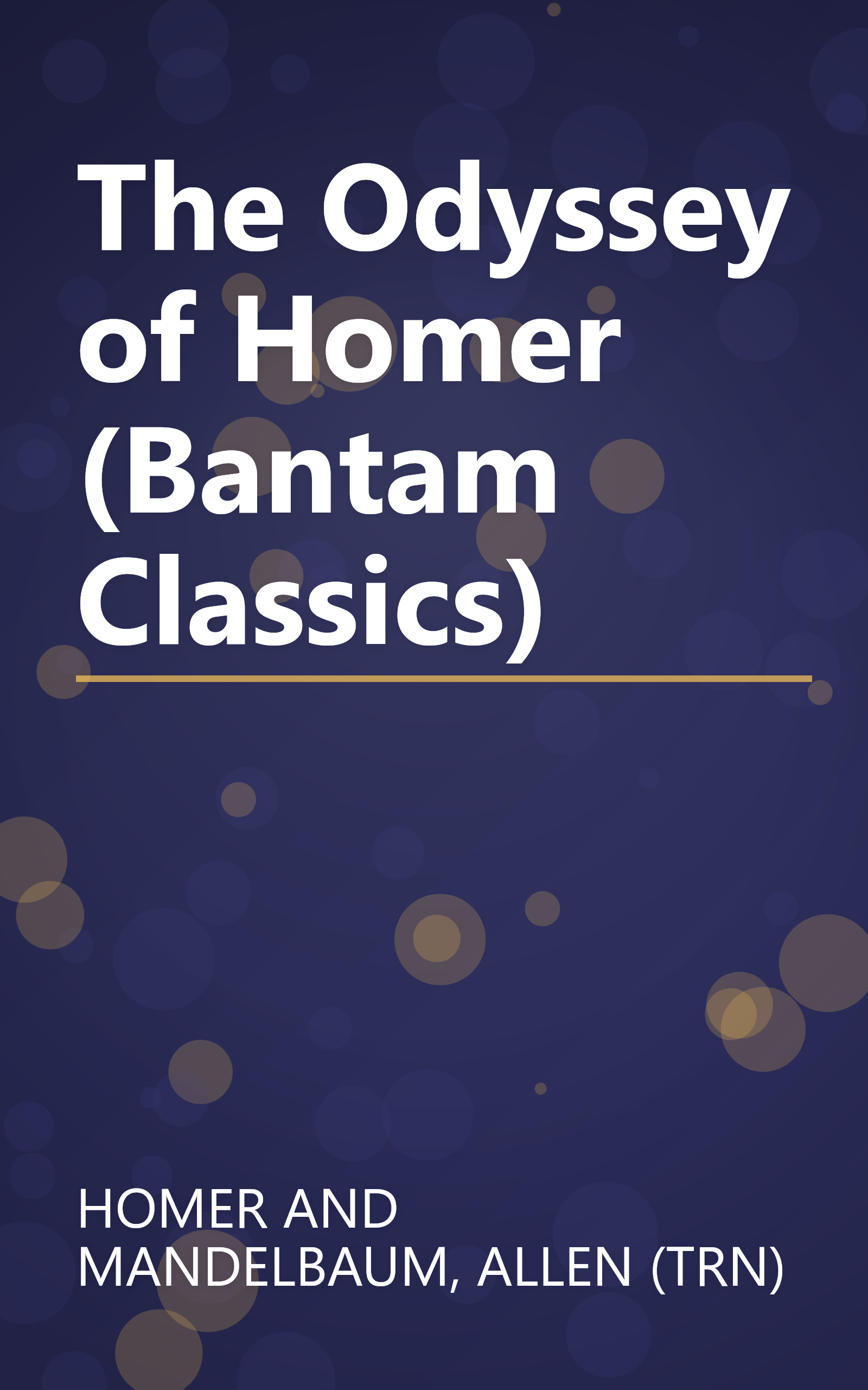 The Odyssey of Homer (Bantam Classics) book cover