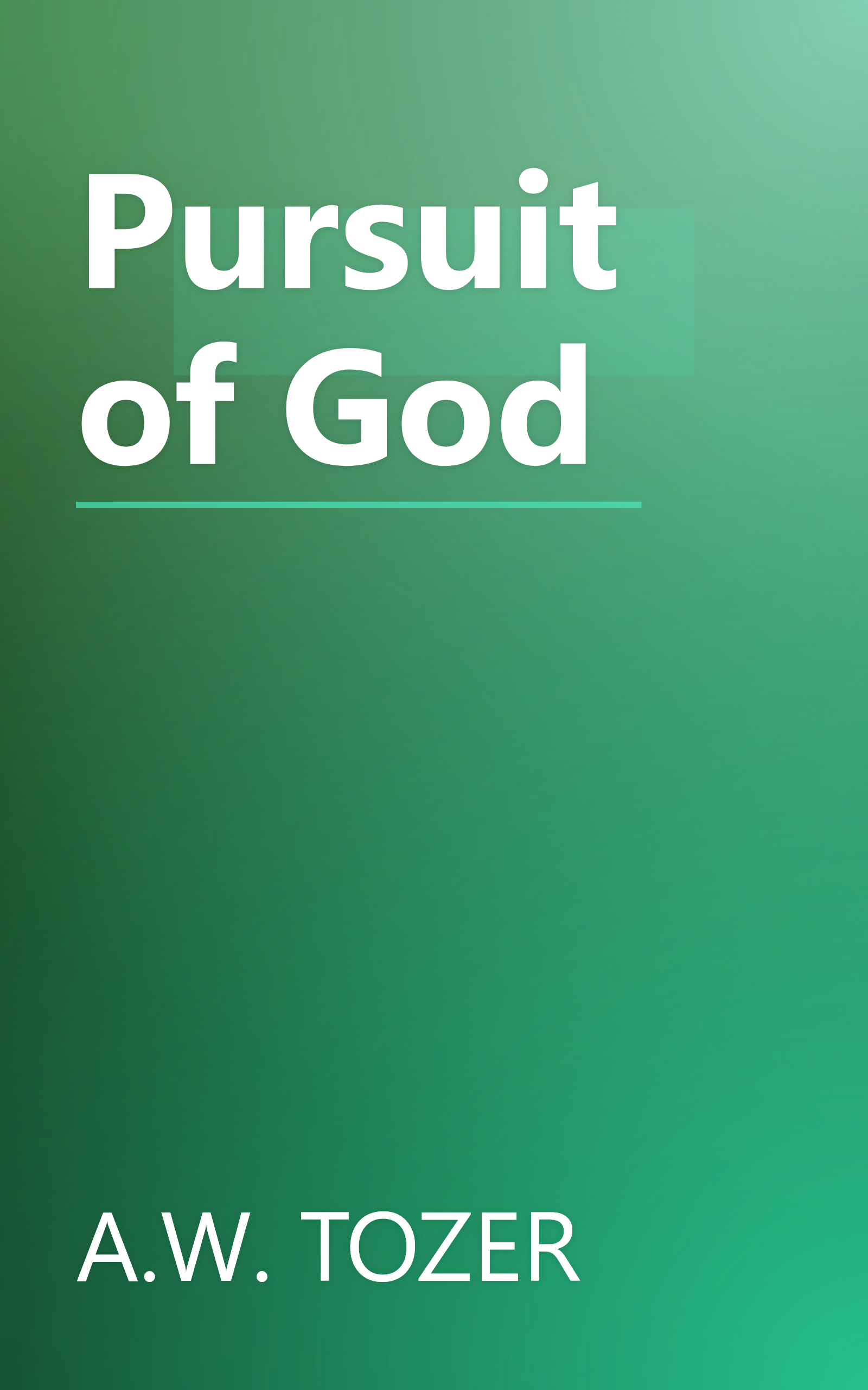 Pursuit of God book cover