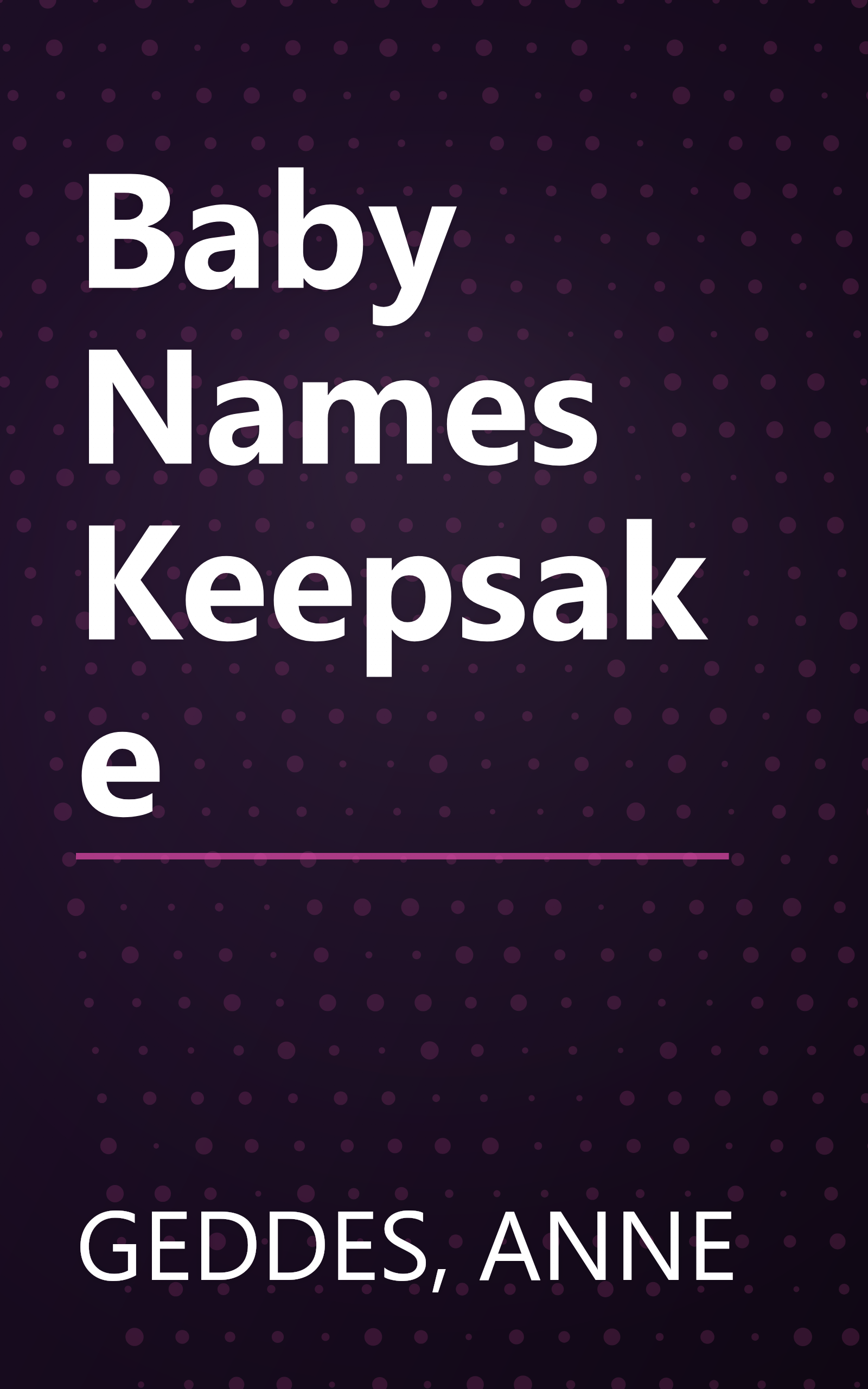 Baby Names Keepsake book cover