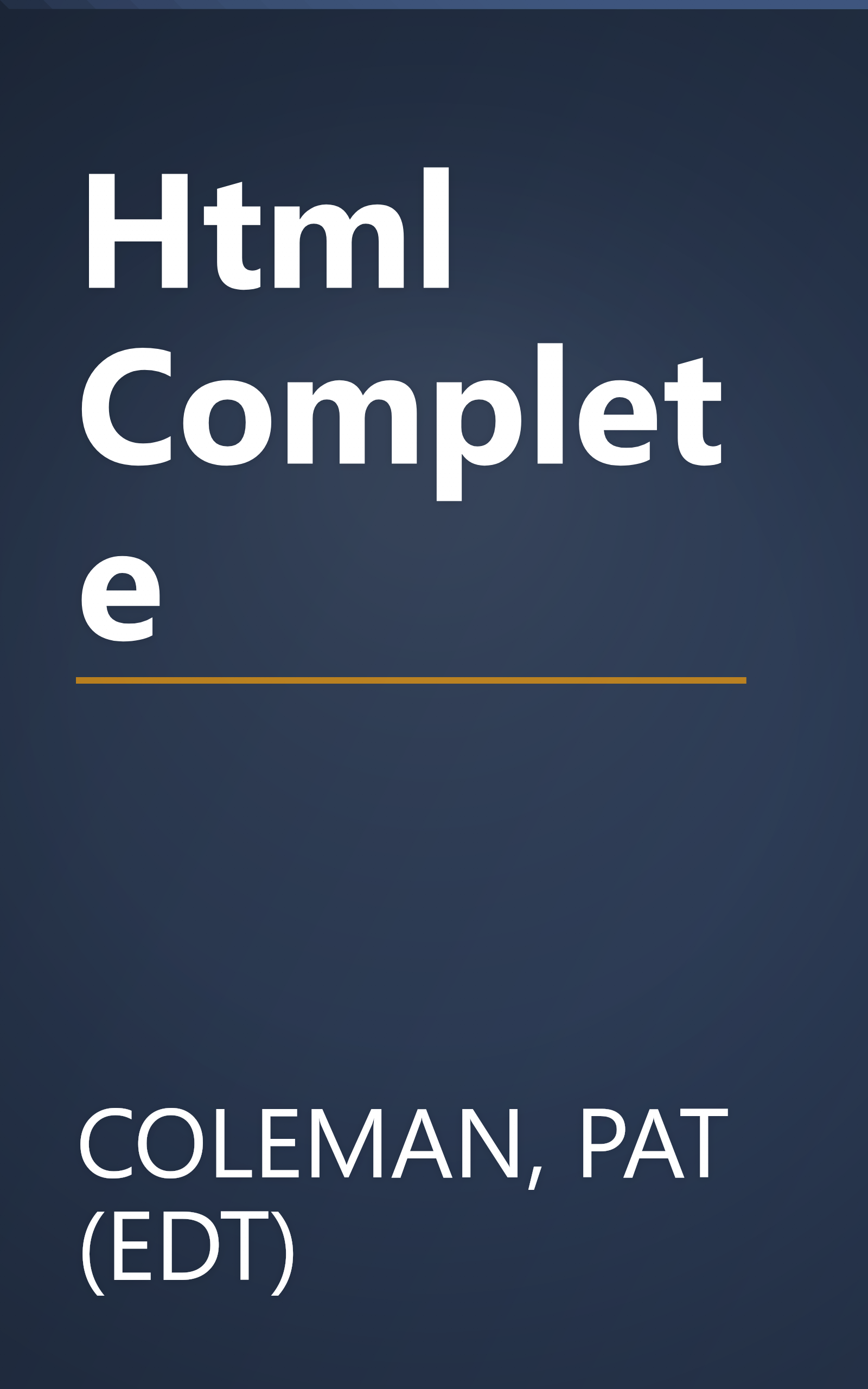 Html Complete book cover