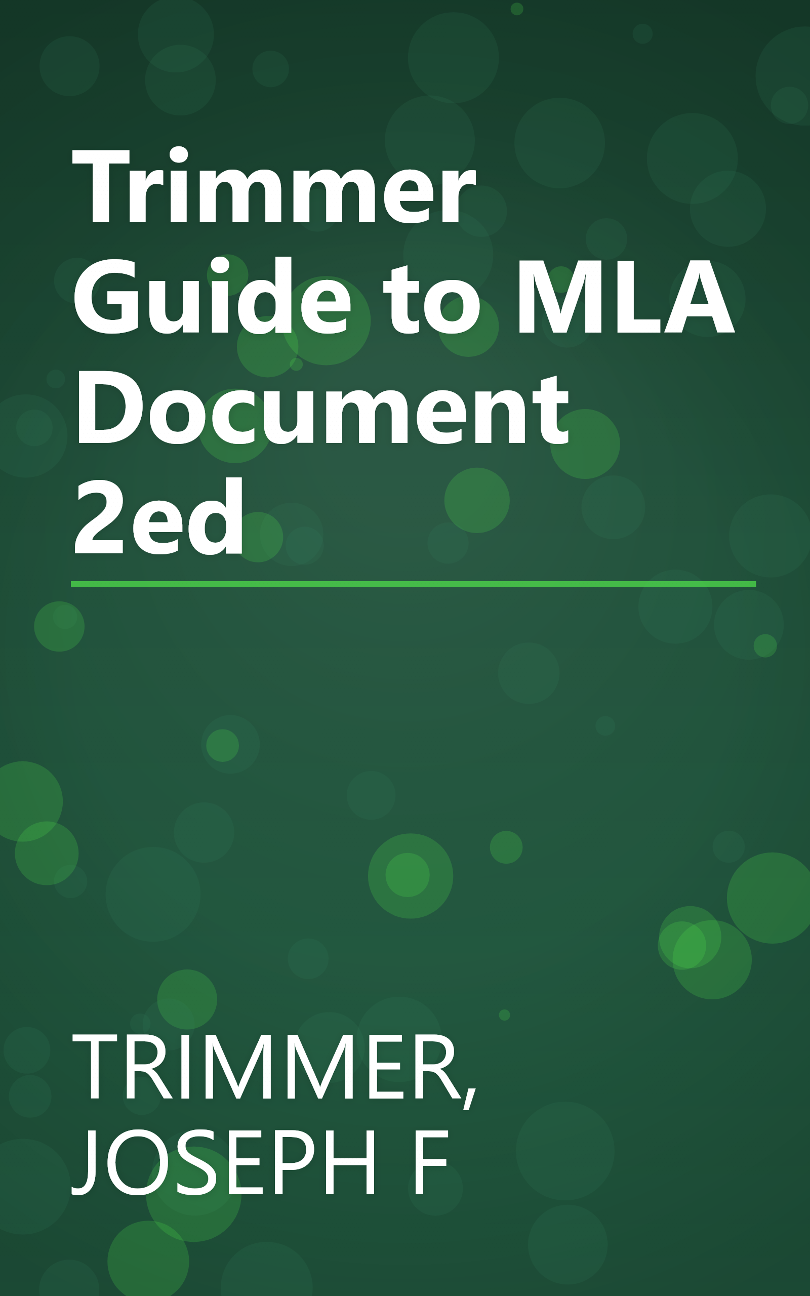 Trimmer Guide to MLA Document 2ed book cover