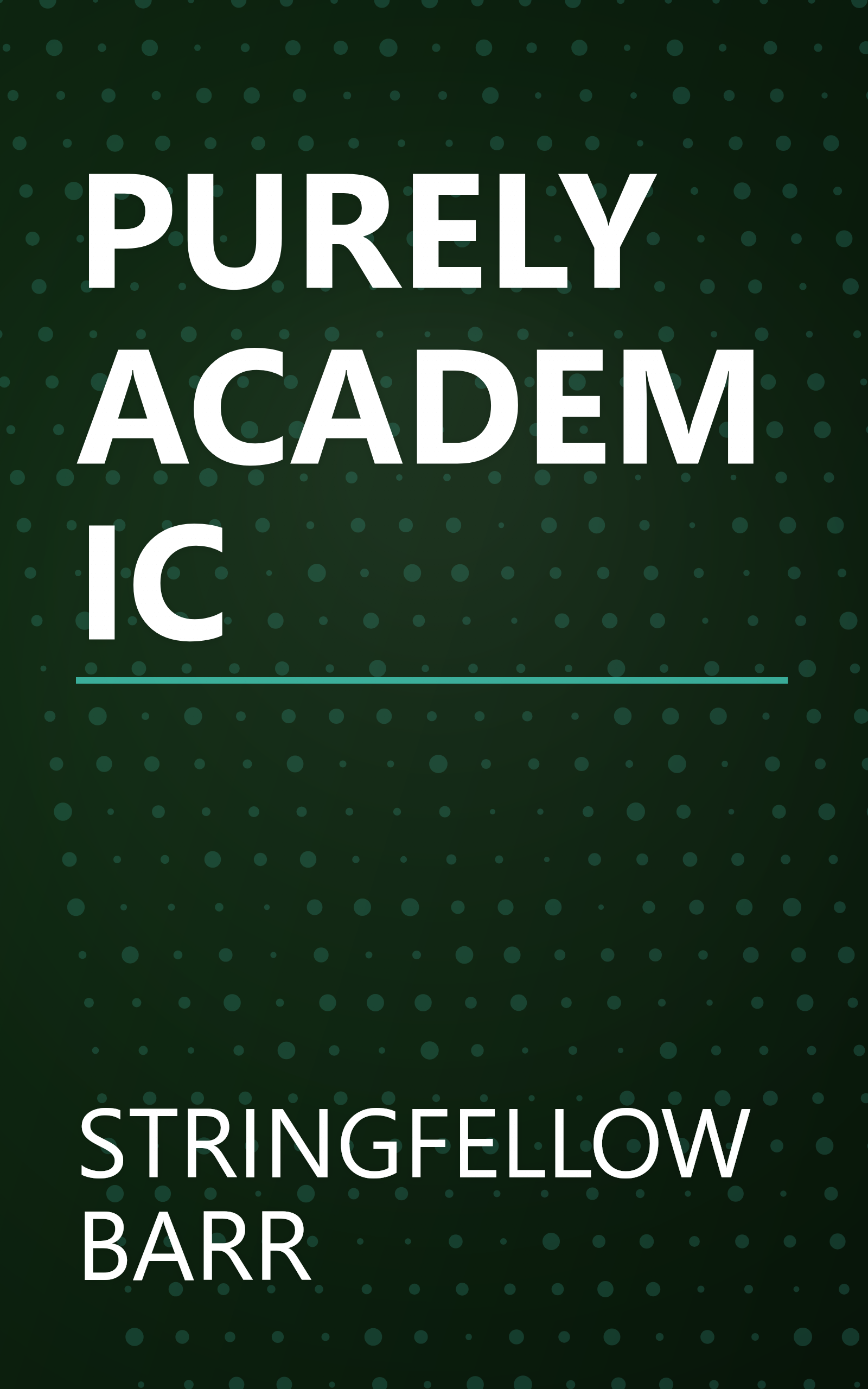 PURELY ACADEMIC book cover