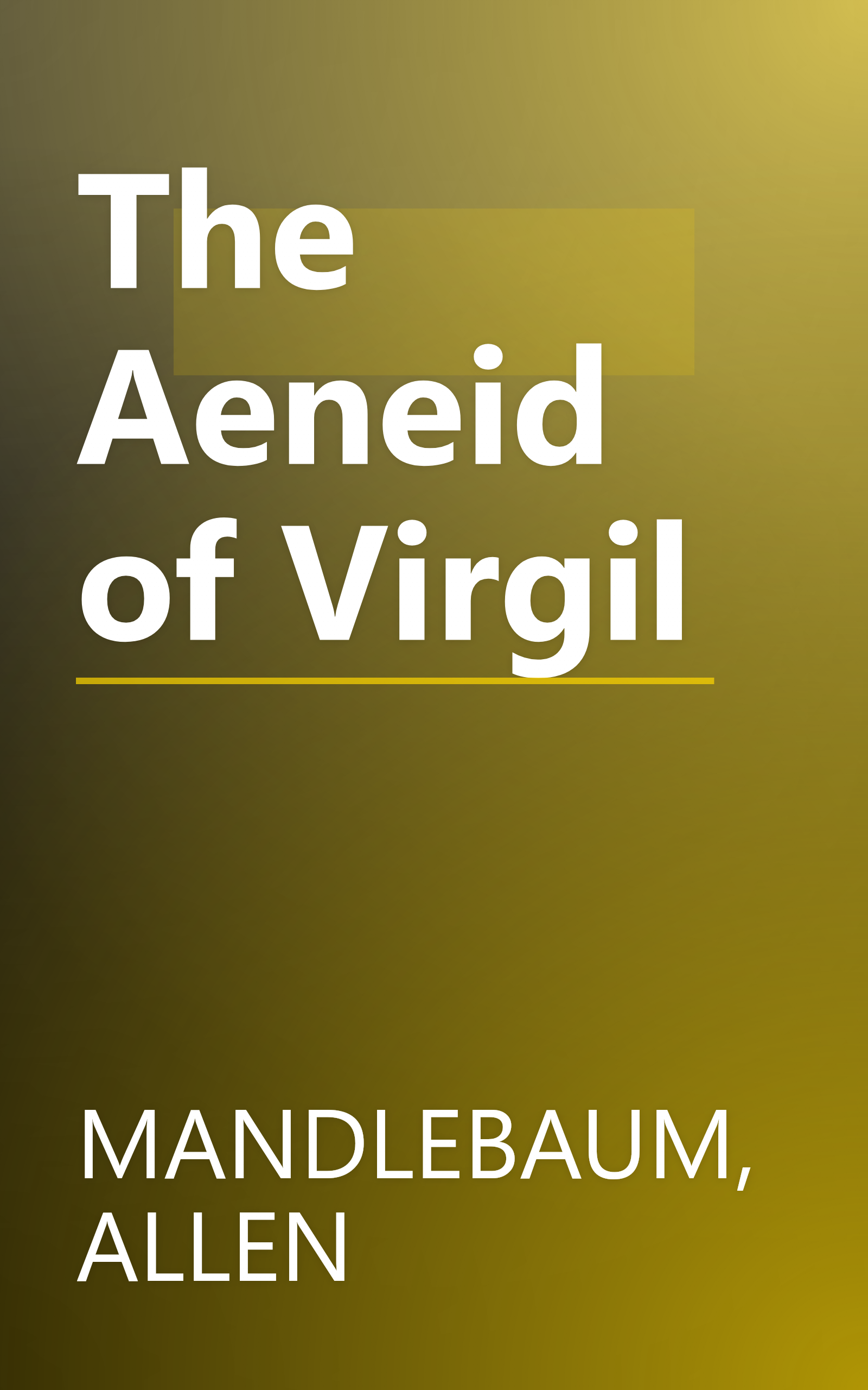The Aeneid of Virgil book cover