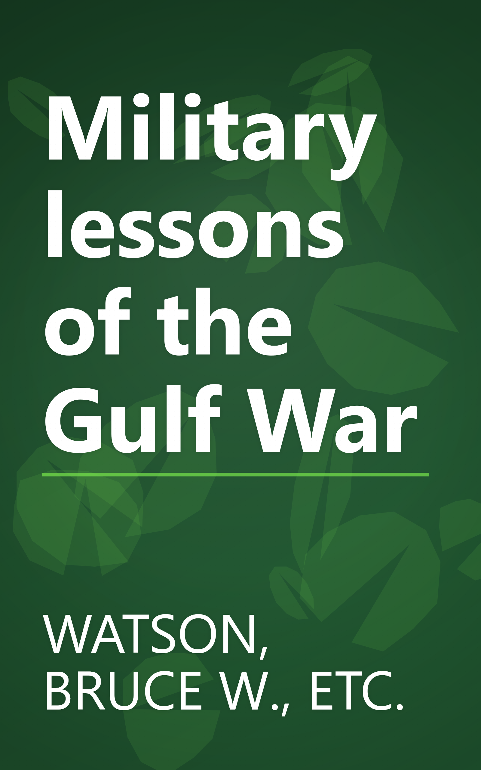 Military lessons of the Gulf War book cover